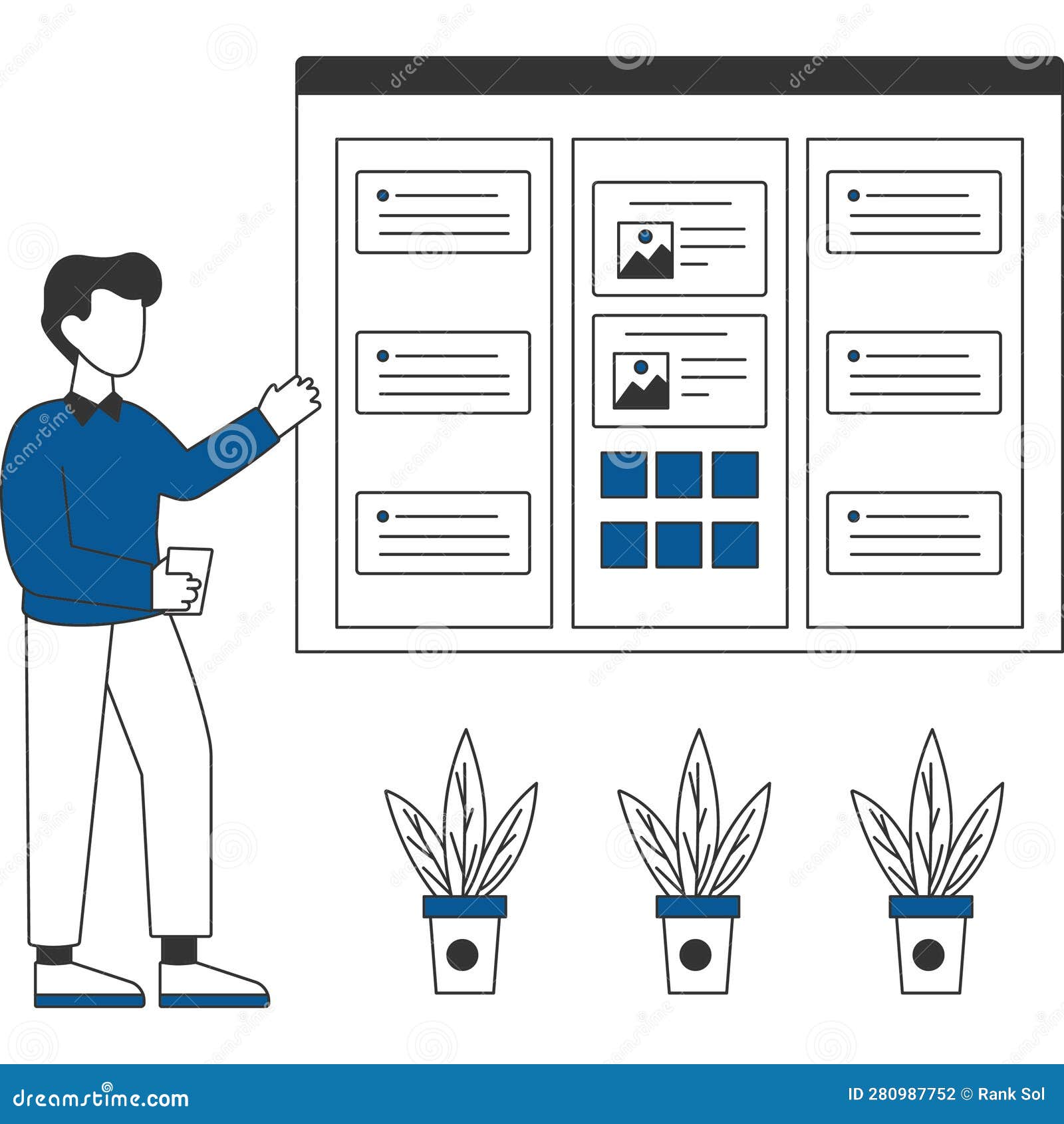 Employees Doing Planning of Work Illustration Stock Illustration ...