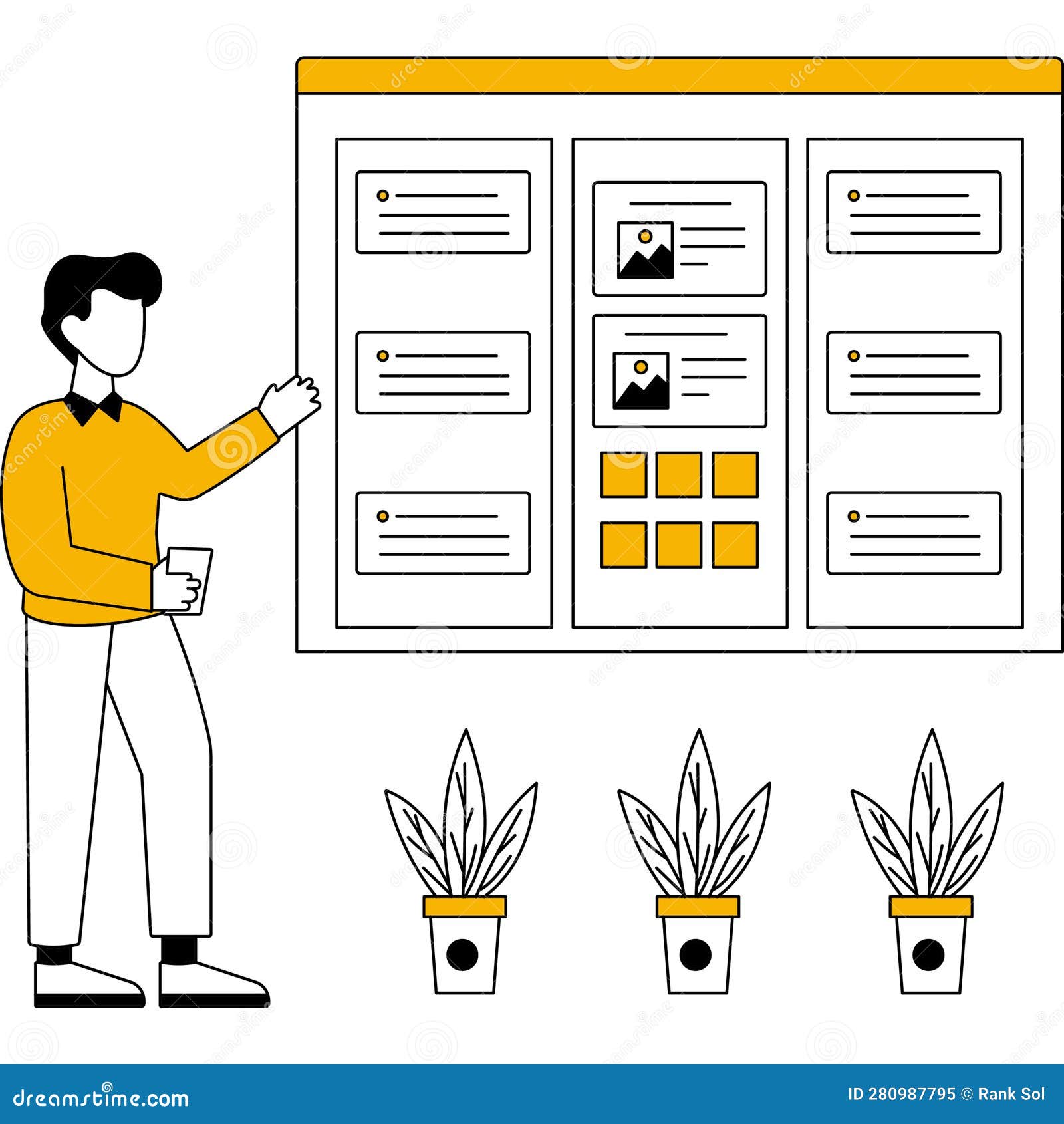 Employees Doing Planning of Work Illustration Stock Vector ...