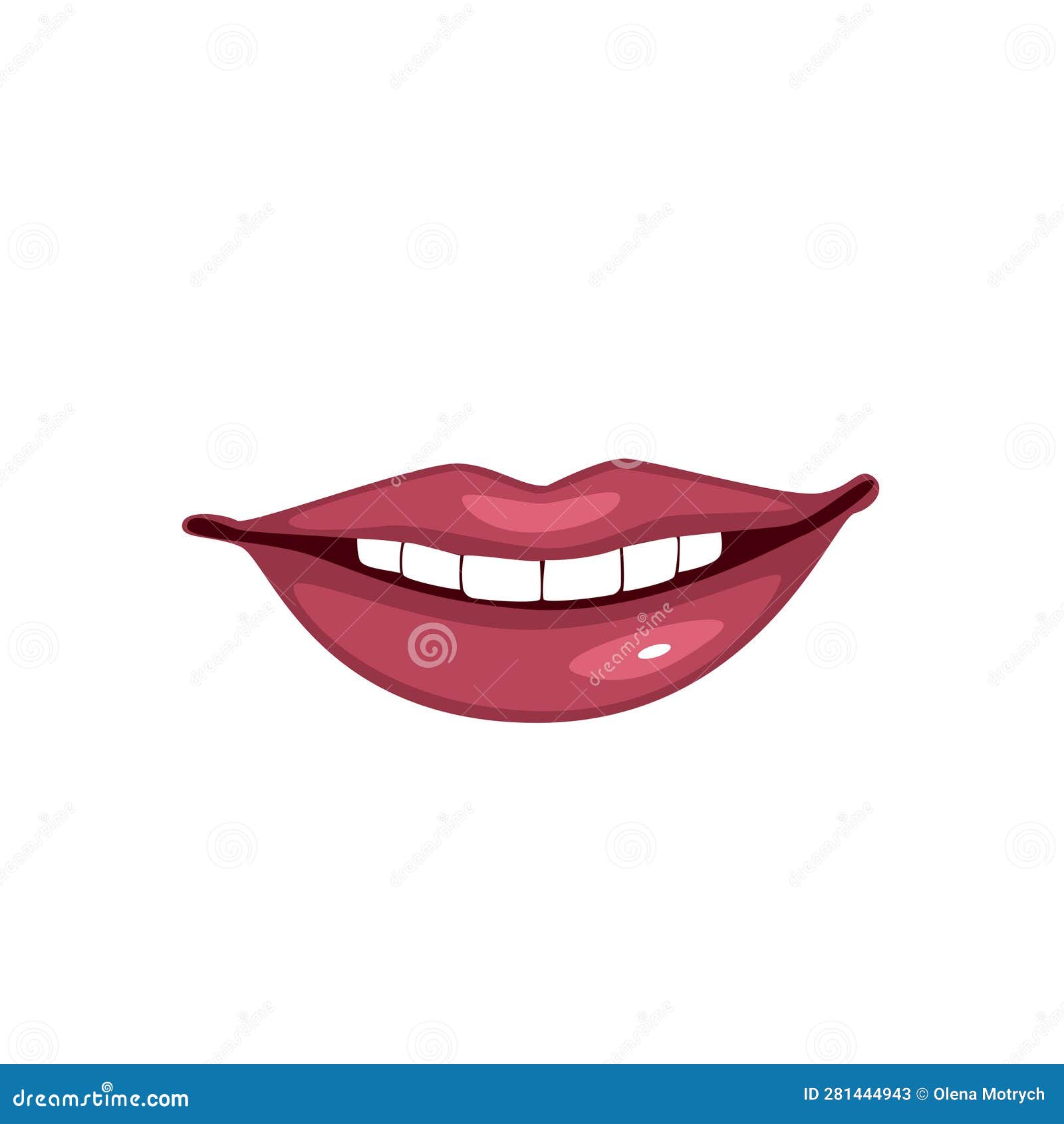Vector Realistic Lips, Smile on White Background. Great Element for ...
