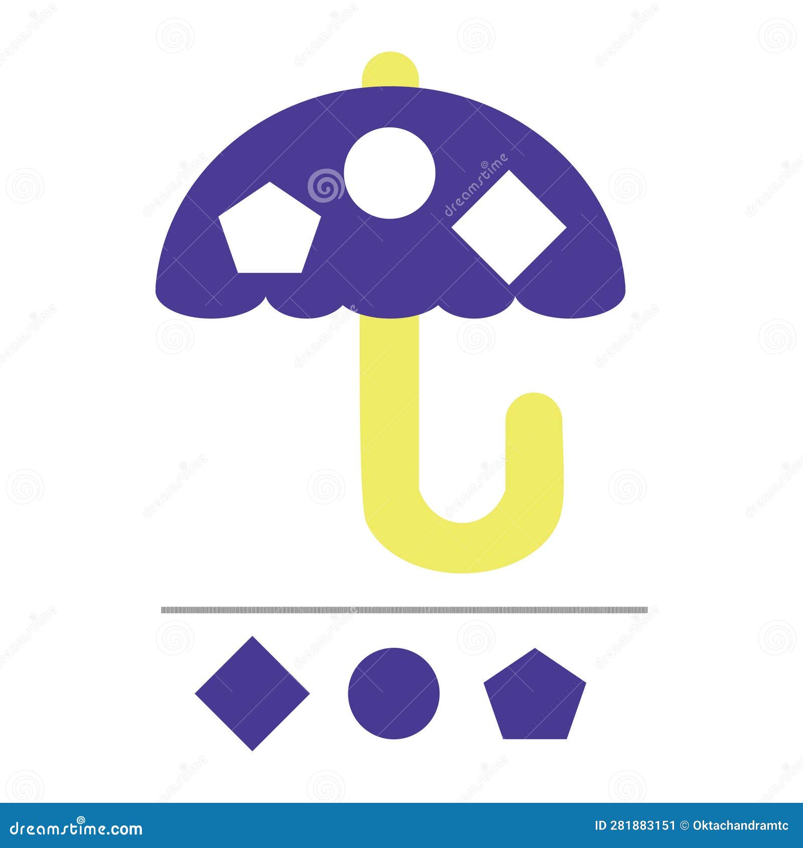 Umbrella Flat Color Icon. Student Activity Sheets in Recognizing ...