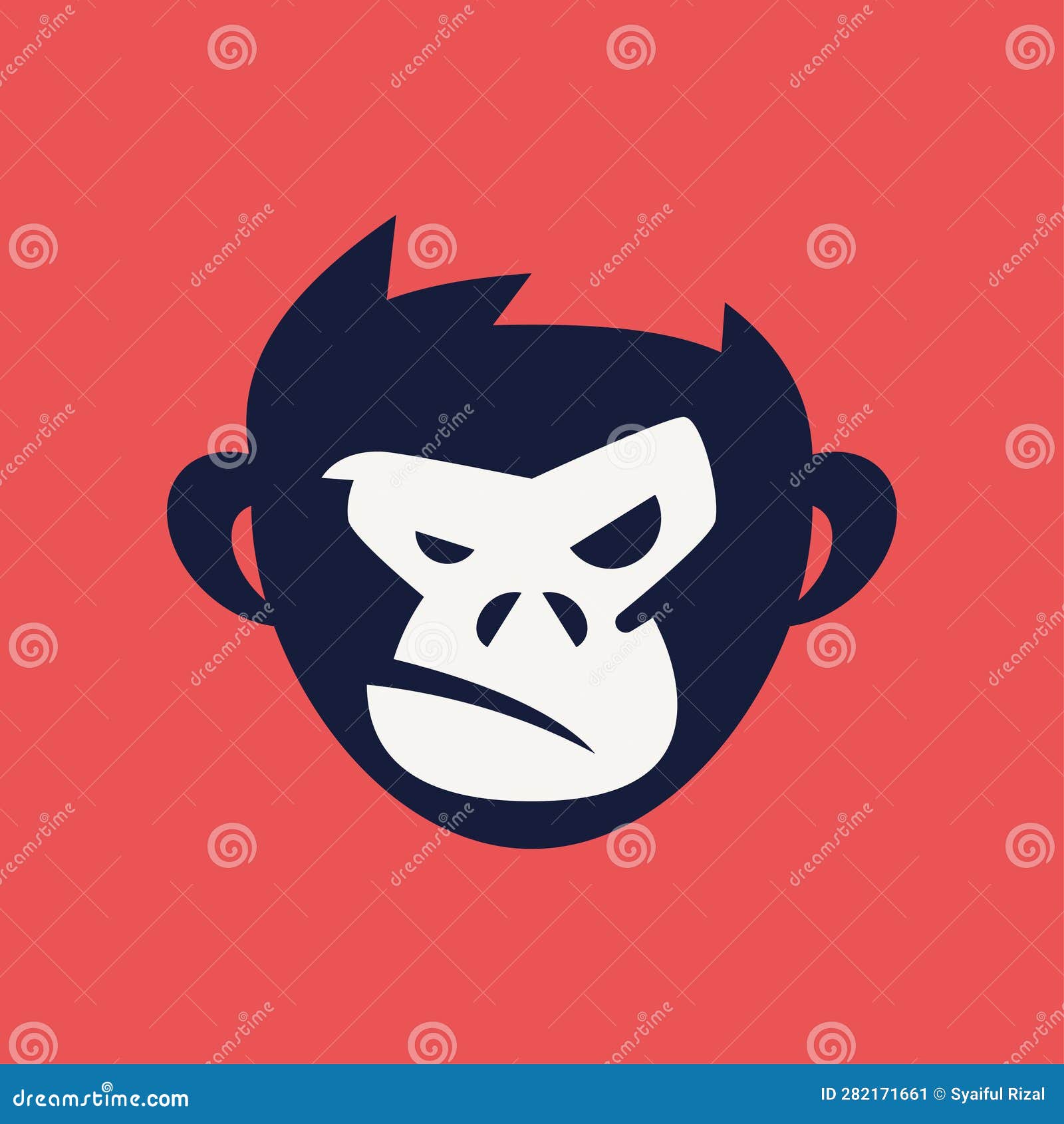 Funky Monkey Head Logo stock illustration. Illustration of monkey ...