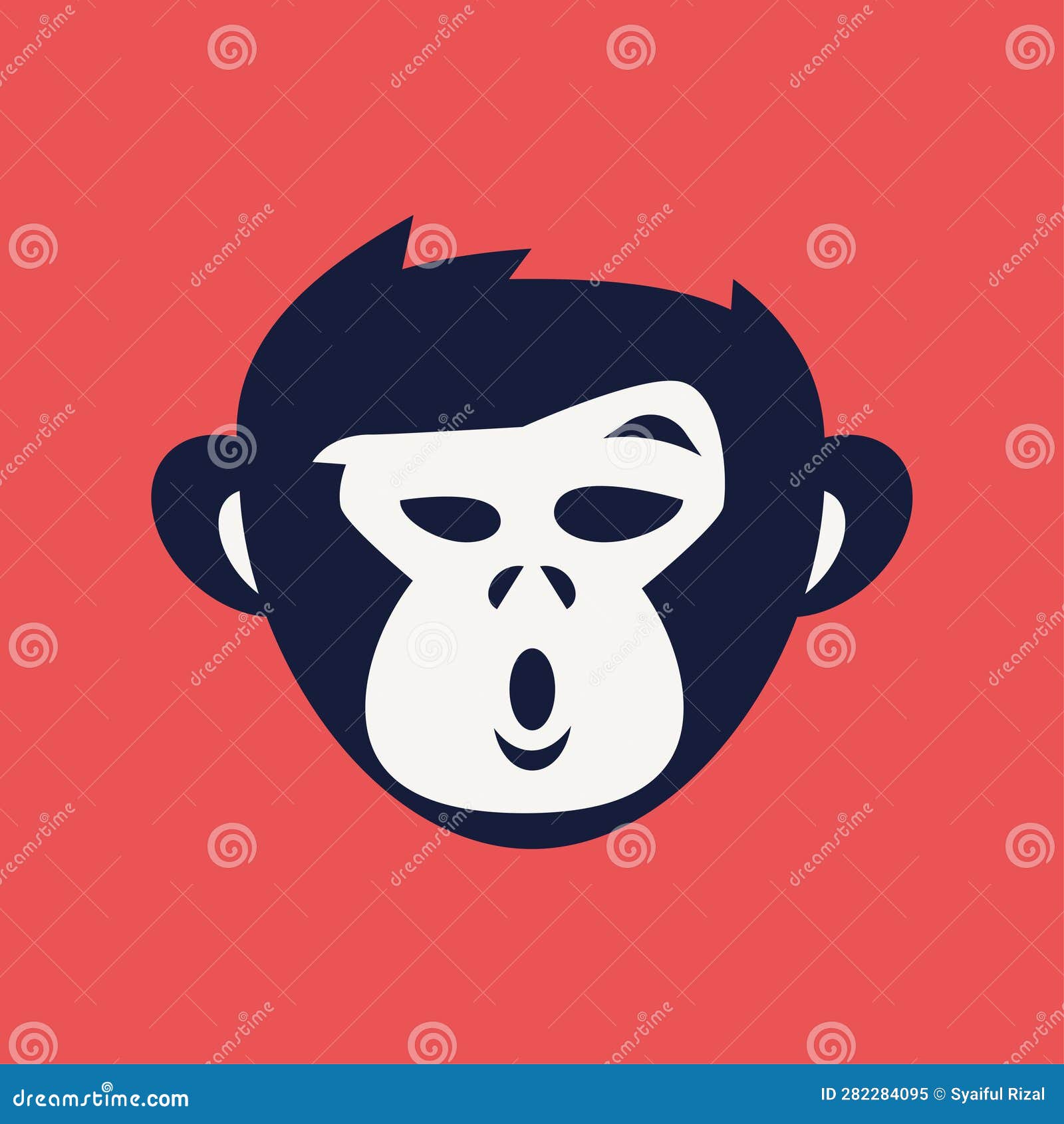 O Monkey Head Mouth stock illustration. Illustration of primate - 282284095