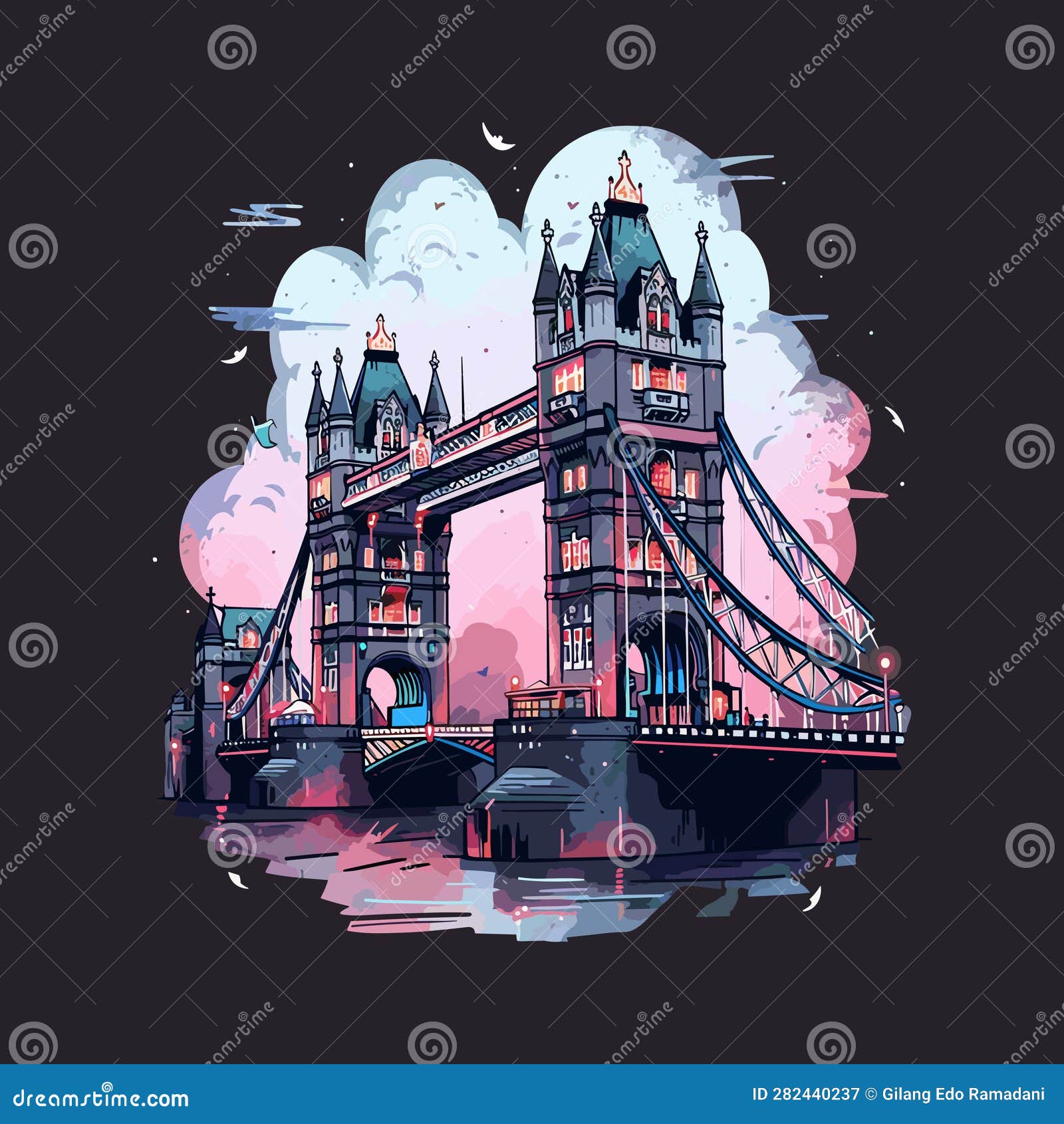 London Bridge: An Iconic Span Bridging Time And Culture Cartoon Vector ...
