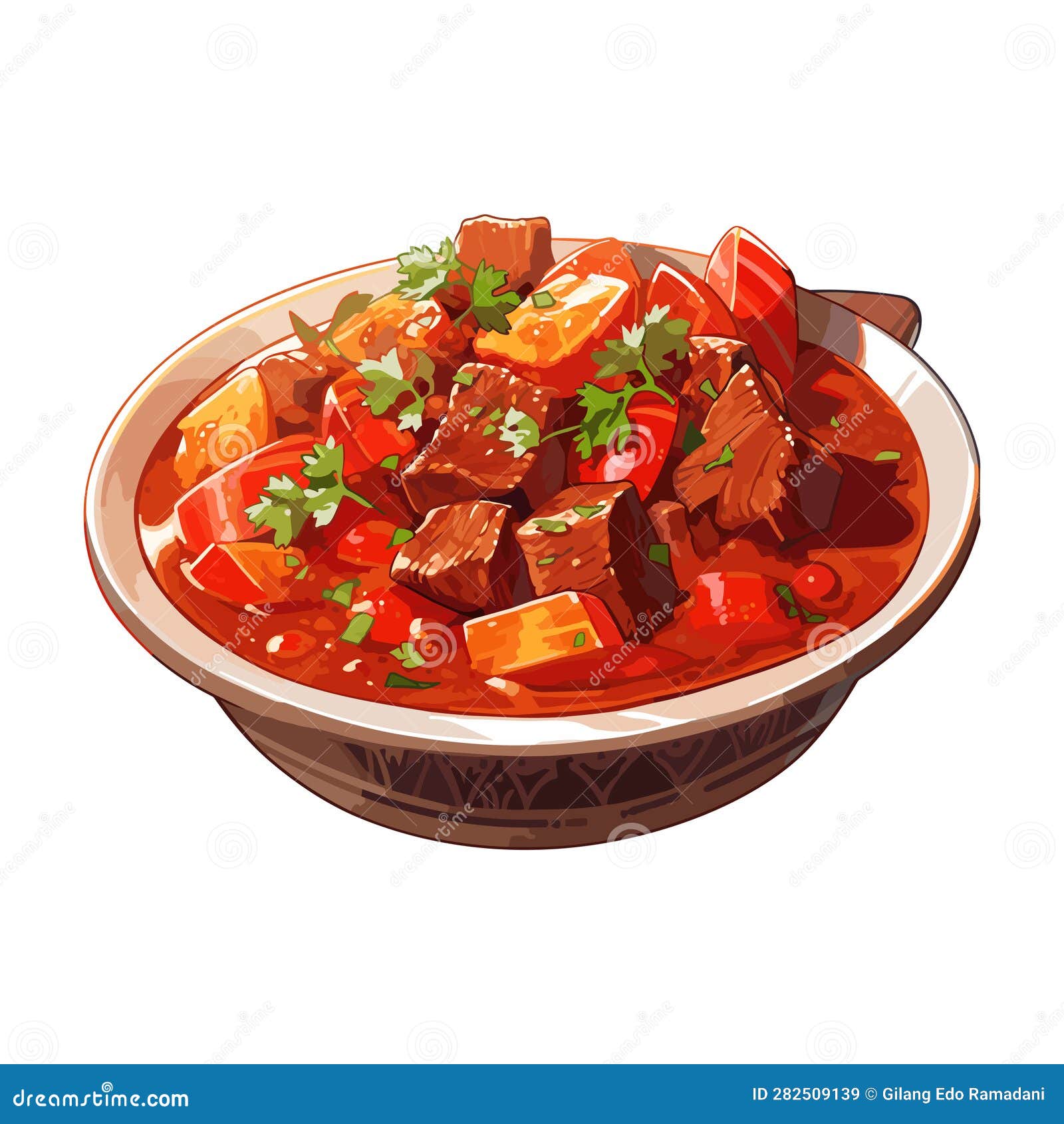 Hot Goulash Soup Vector Art Stock Vector - Illustration of meal ...