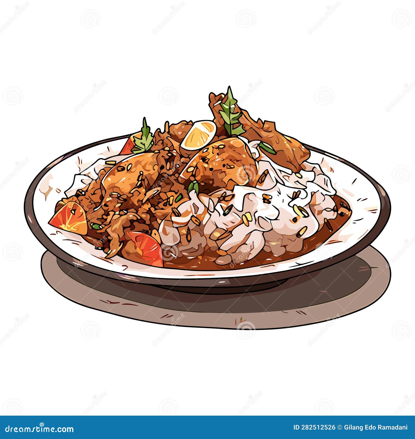 Rendang is Which Originated from Padang Sumatera Indonesia Stock Vector ...