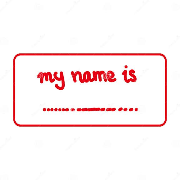 Handwritten Name Tag in Red Ink. Marker of Ownership of an Item ...