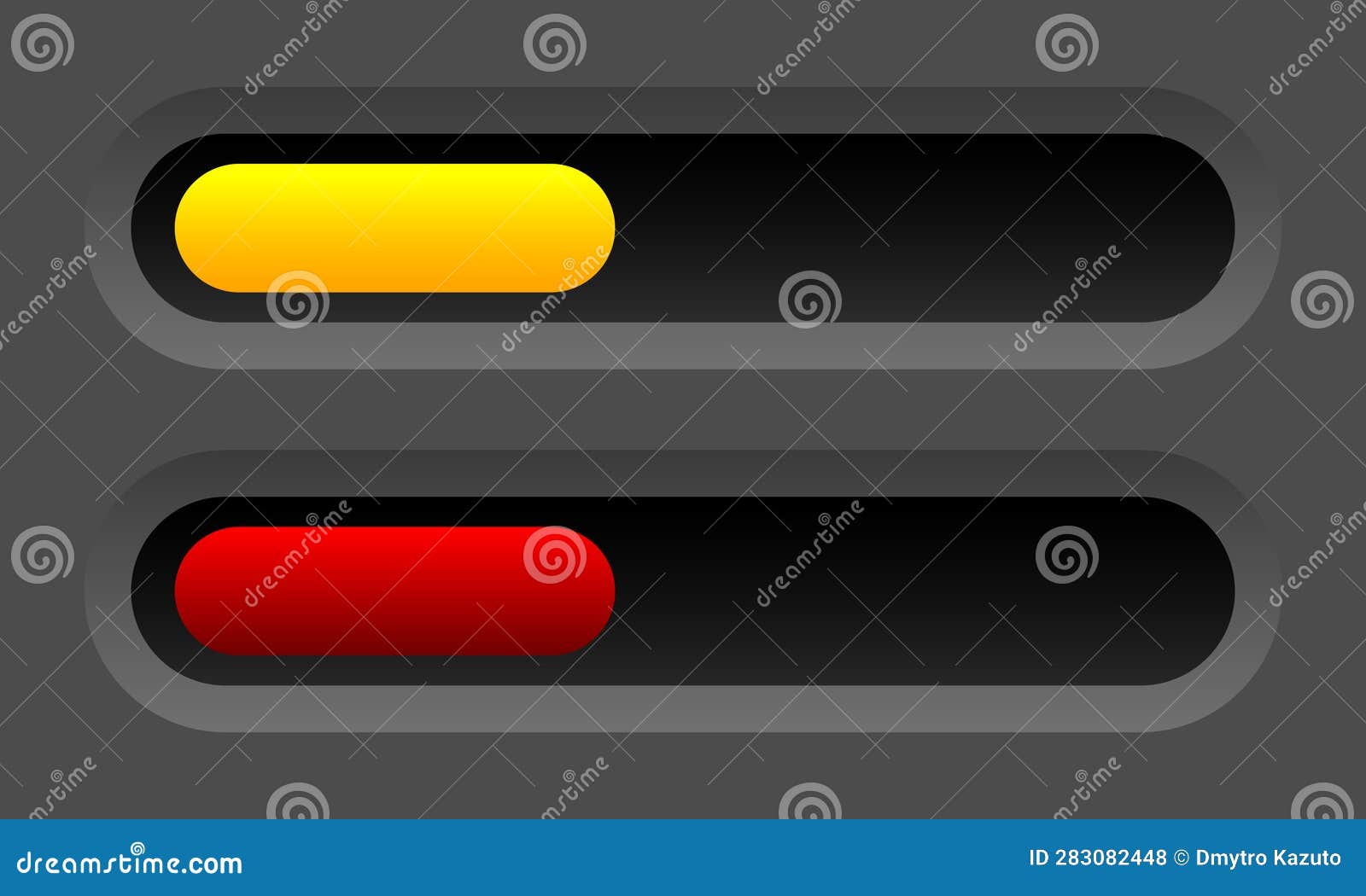 Loading Bar Or Slider Bar. Vector Clipart Isolated On Dark Background ...