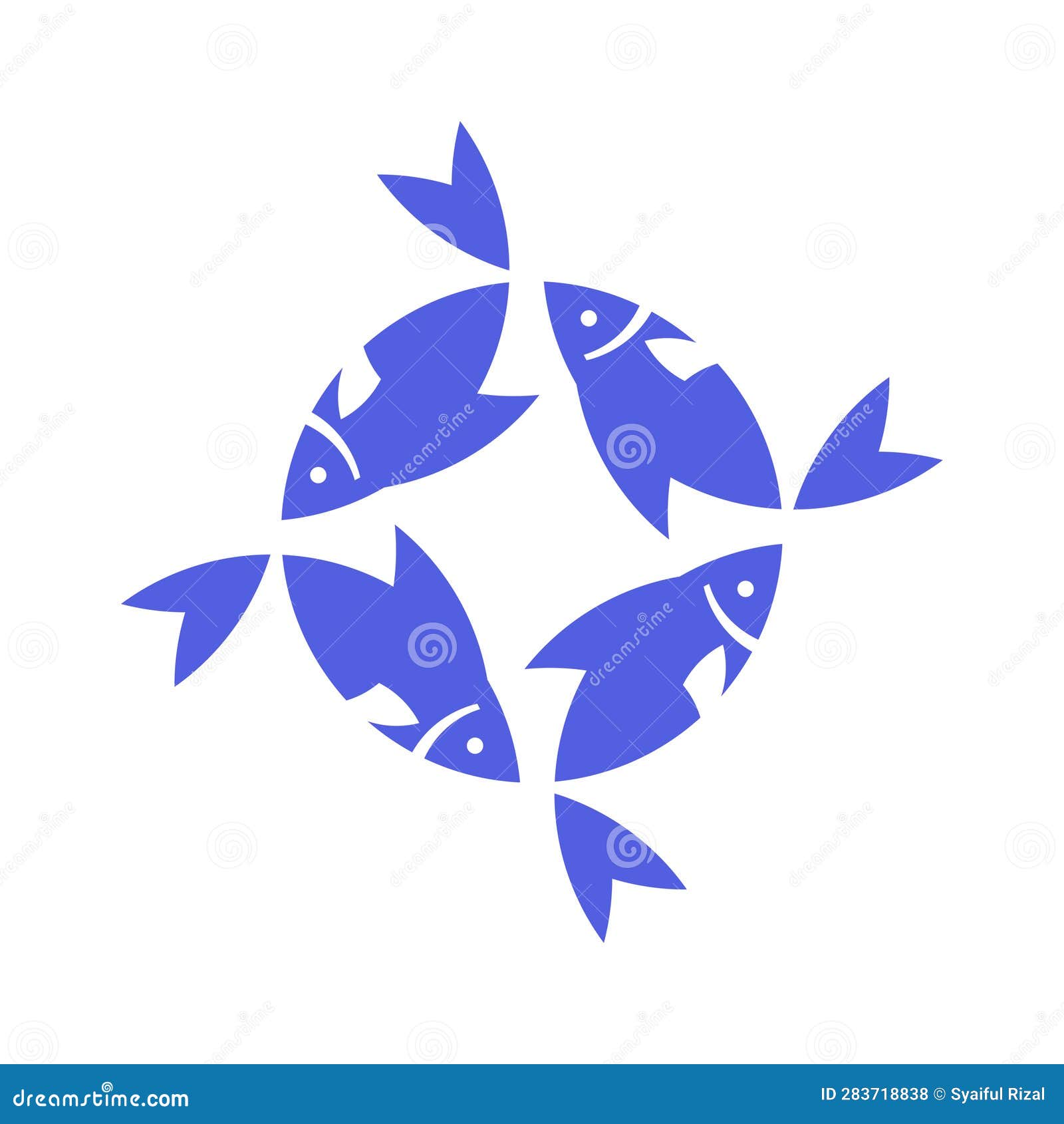 Teamwork Fish Logo stock illustration. Illustration of brand - 283718838