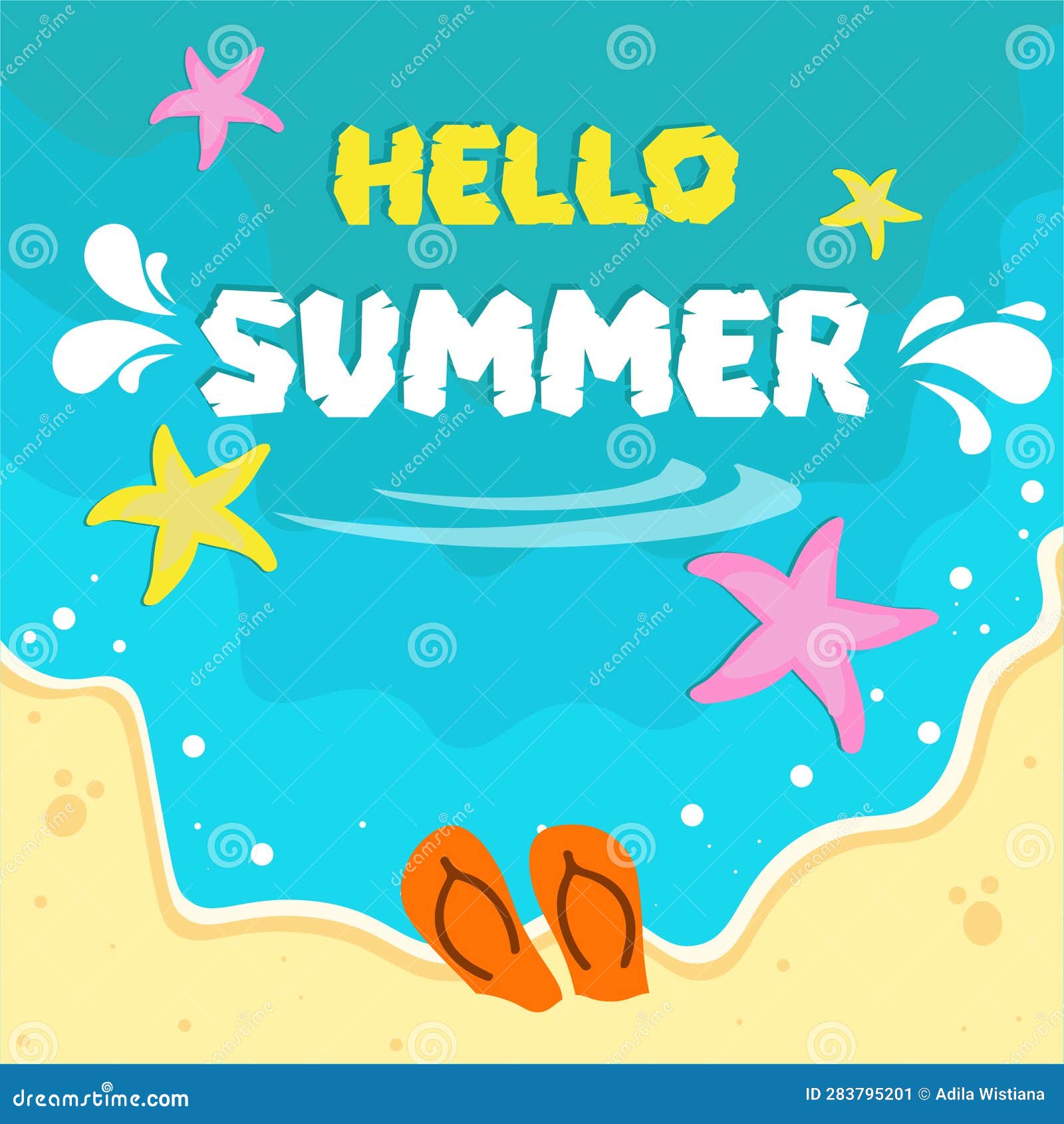 Welcome Summer or Hello Summer Concept Vector Stock Vector - Illustration of font, logo: 283795201