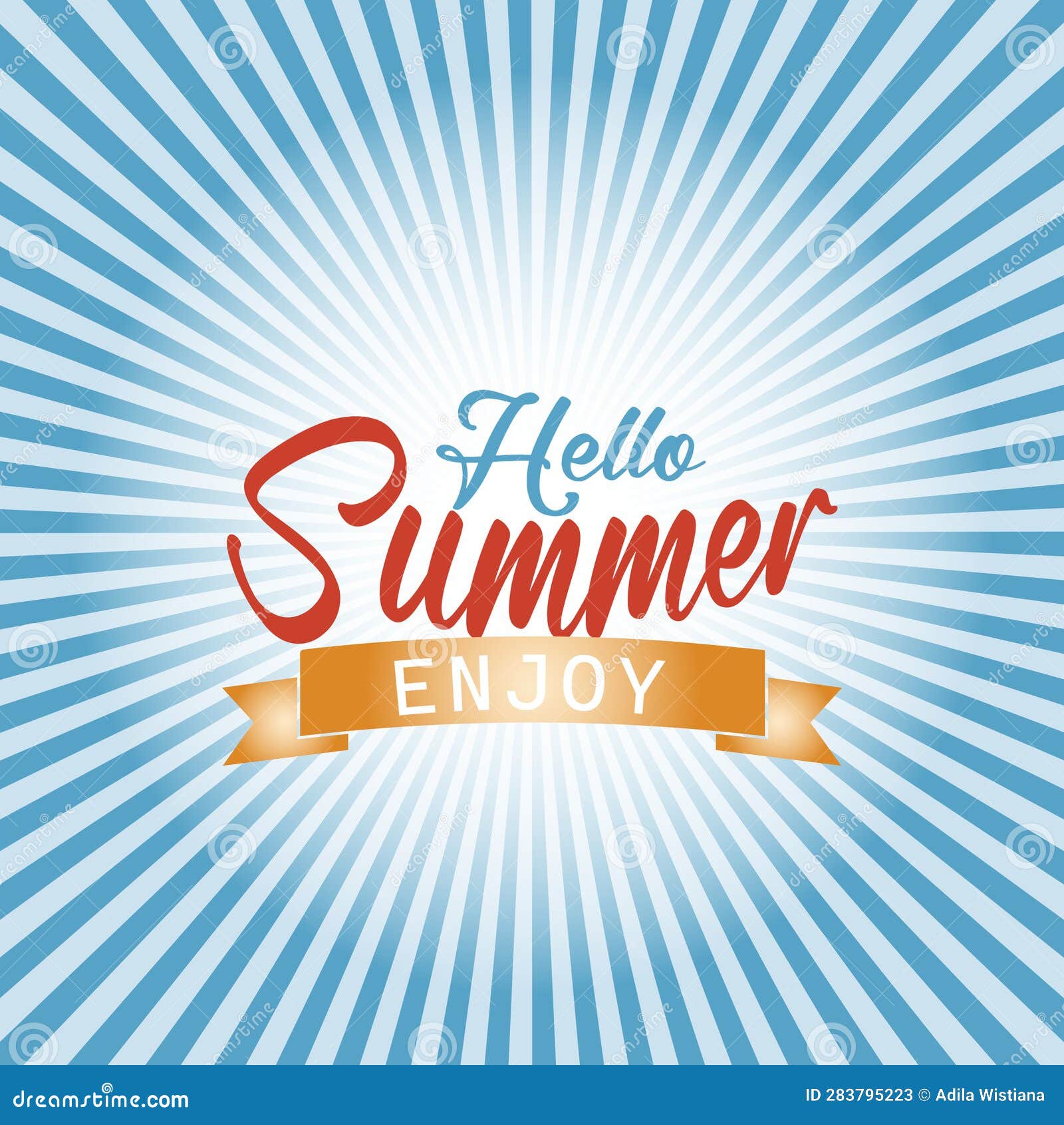 Welcome Summer or Hello Summer Concept Vector Stock Vector - Illustration of presentation, fresh ...