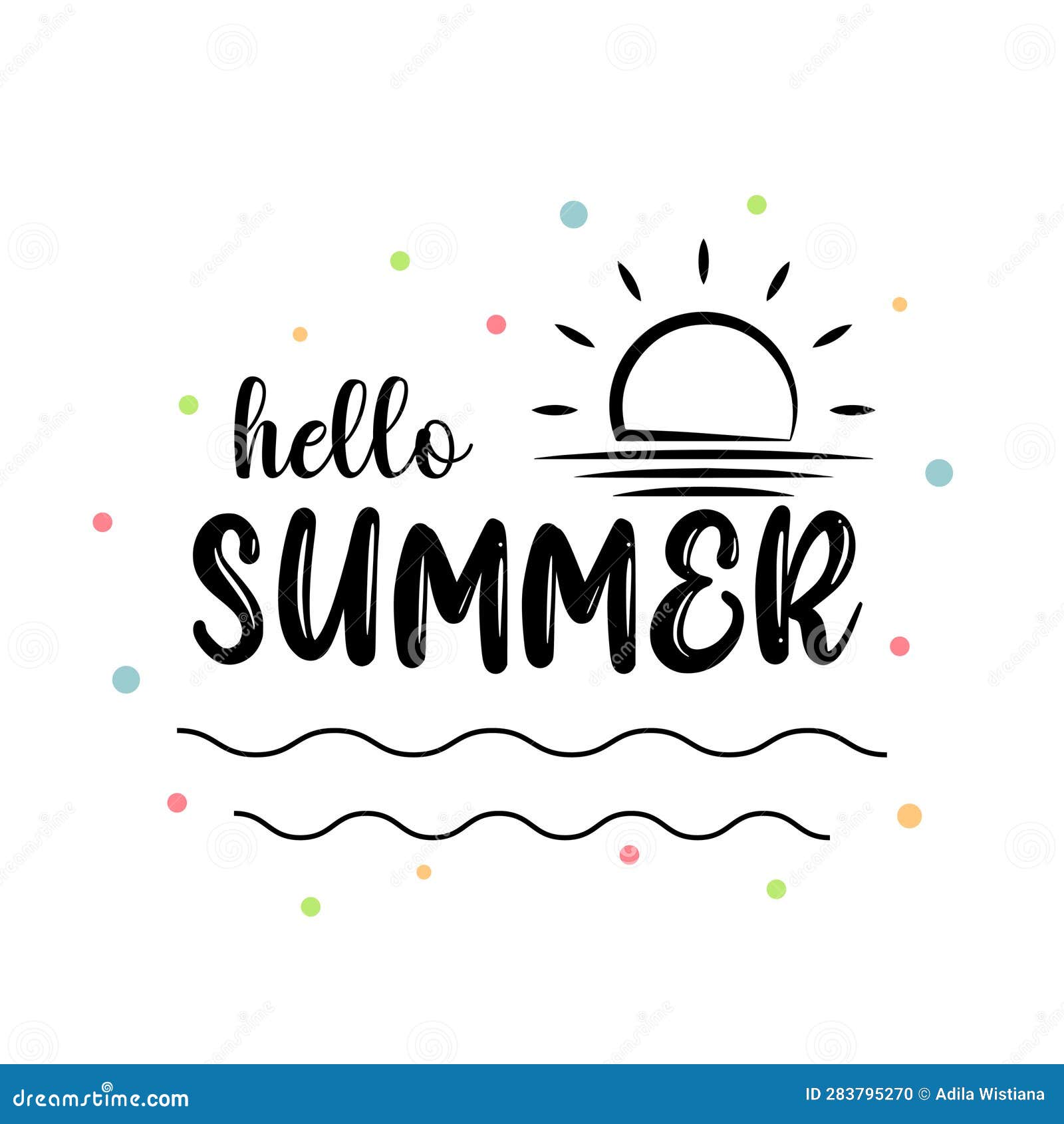 Welcome Summer or Hello Summer Concept Vector Stock Vector - Illustration of orange, yellow ...