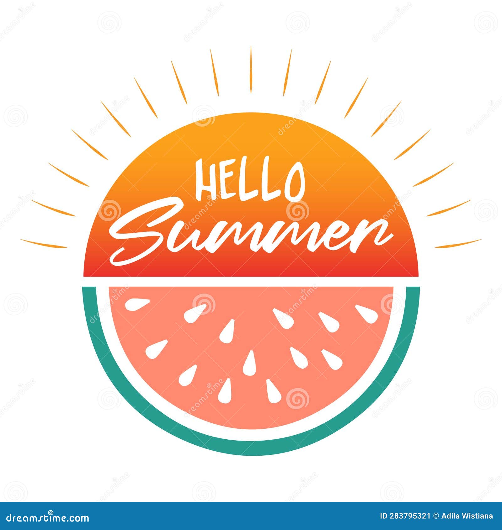 Welcome Summer or Hello Summer Concept Vector Stock Vector - Illustration of vector, vegetable ...