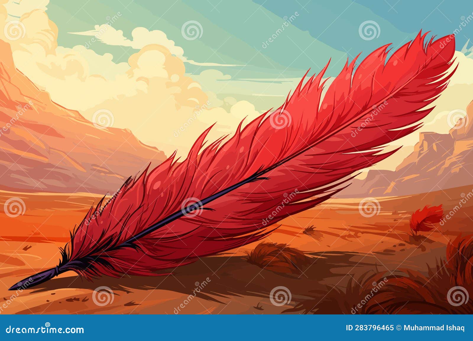 Cartoon Vector Illustration of Raster Rendition of Vector Parchment ...