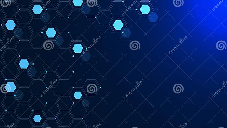 Abstract Hexagon Pattern with Glowing Particle Stock Vector ...