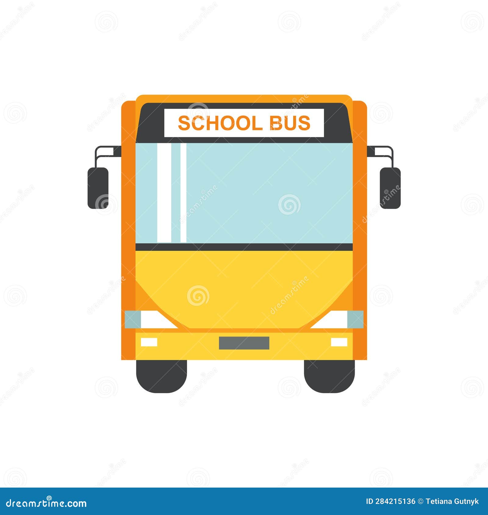 School Bus. Vector Cartoon Illustration. Simple Flat Icon Stock Vector ...