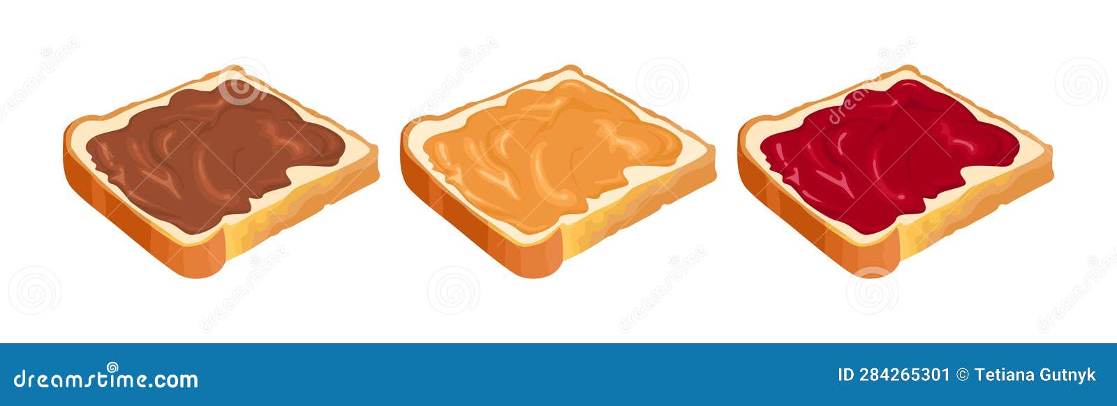 Toasts With Chocolate Paste On White Backgrounds Royalty-Free Stock ...