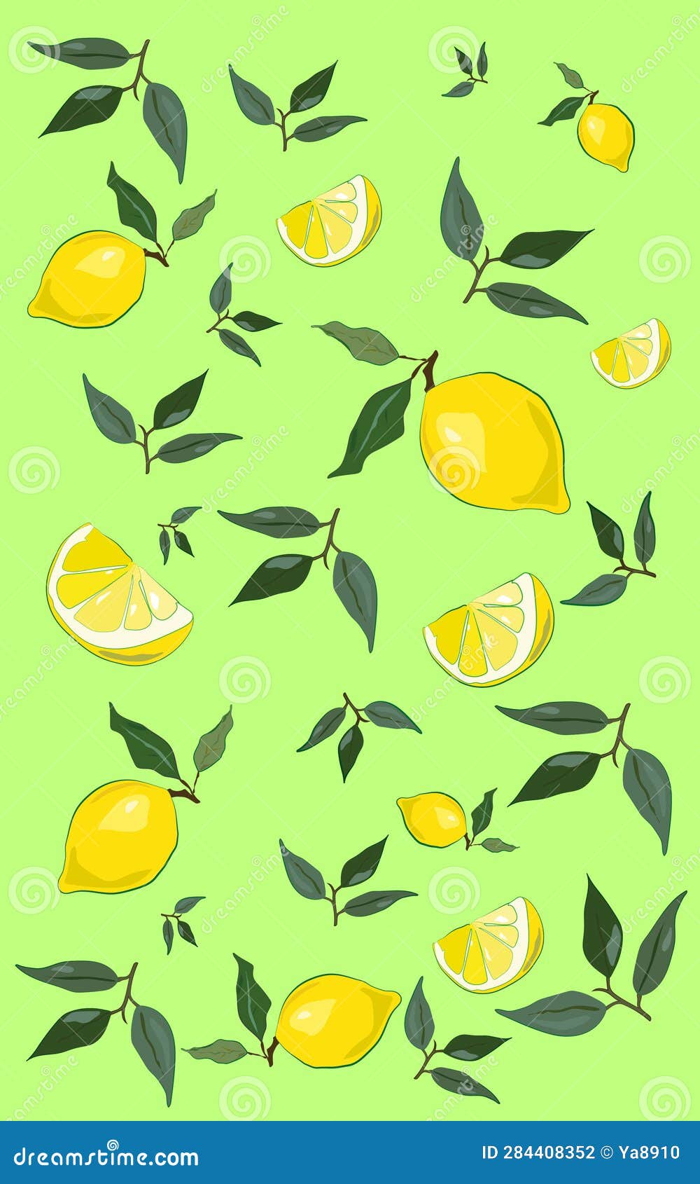 Vector Illustration, Lemons Print, Fruit Pattern Stock Illustration ...