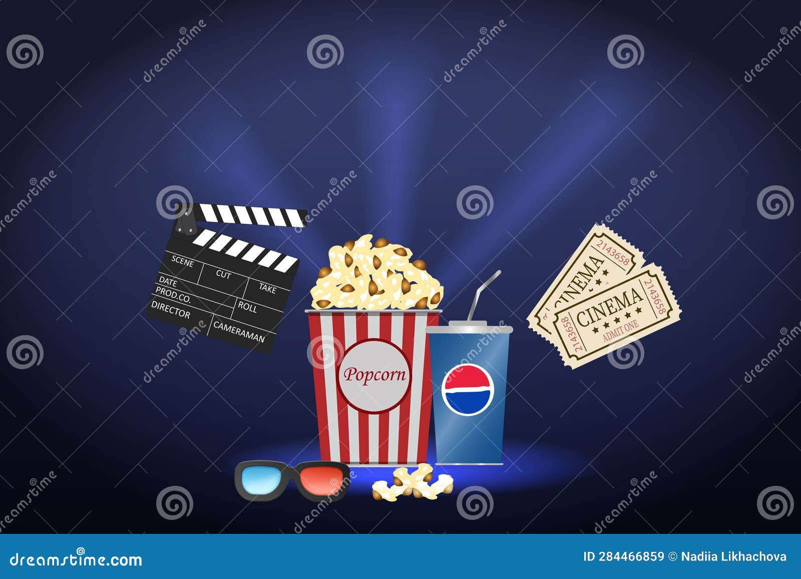 Sinema bright poster stock vector. Illustration of symbol - 284466859