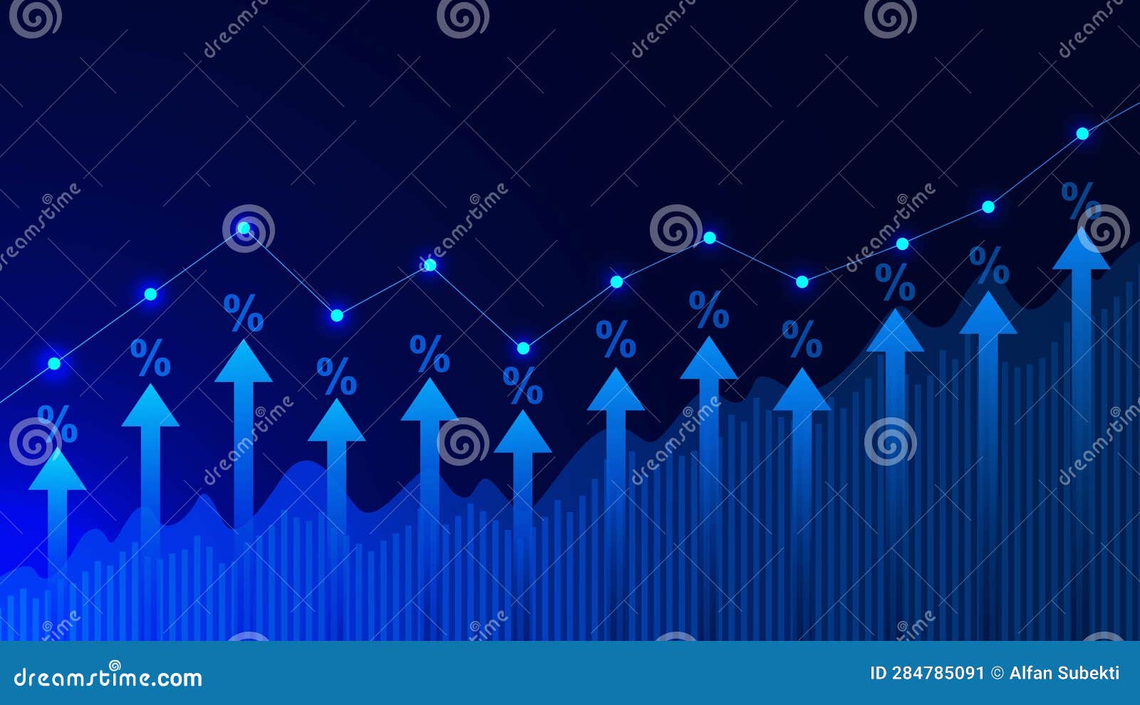 Up Arrow with Percentage and Chart. Business Growth and Rising Graph ...