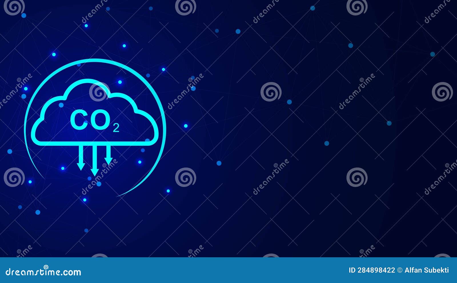 Blue Cloud CO2 Carbon Dioxide Emission Reduction. Stock Vector ...