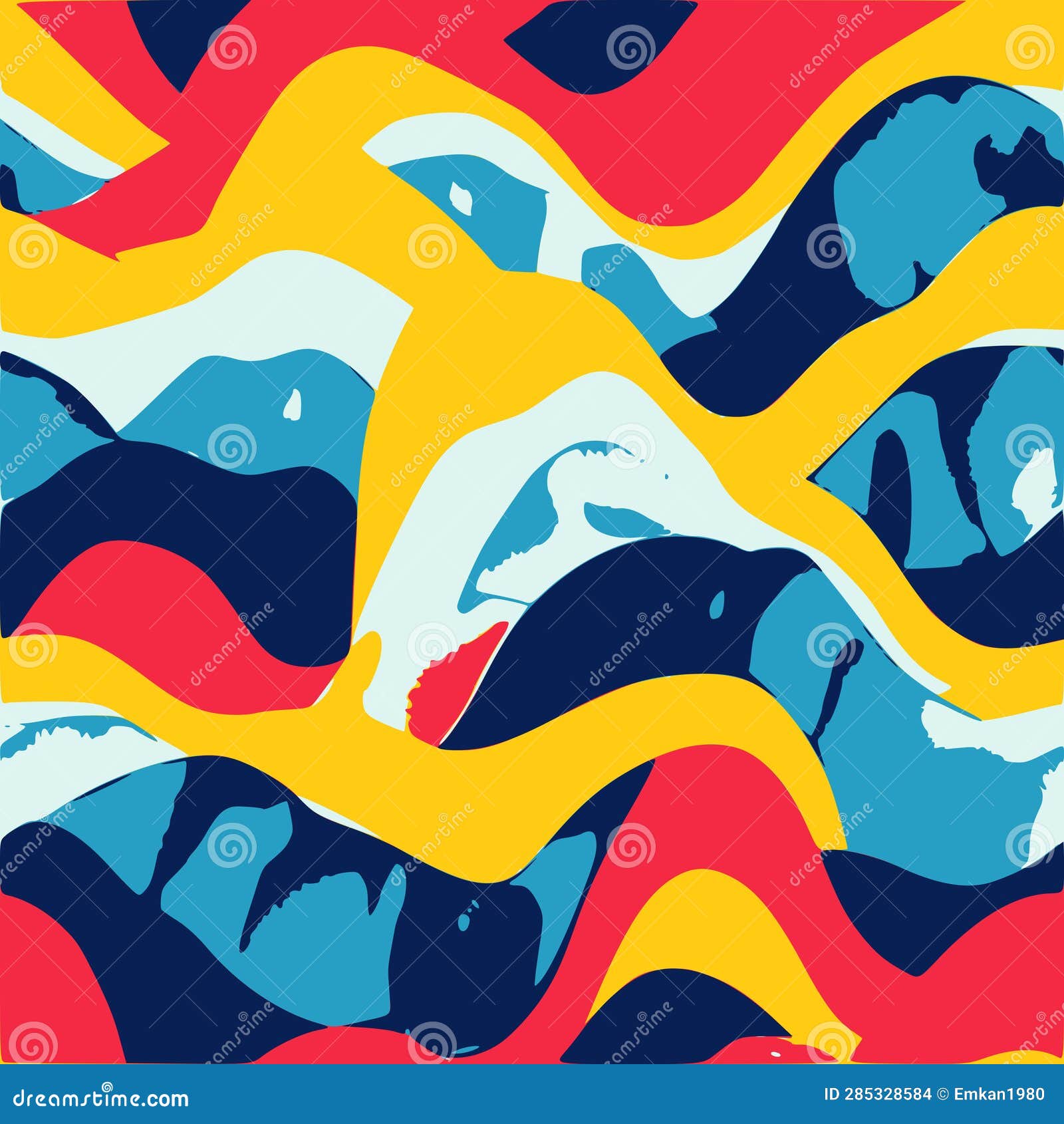 Abstract Blue and Red Pattern Stock Illustration - Illustration of ...