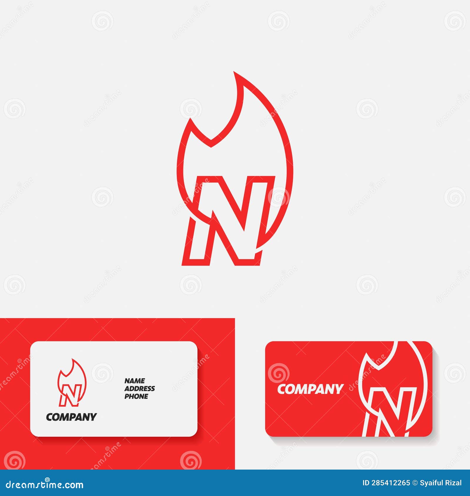 Fire Alphabet Logo N stock illustration. Illustration of letter - 285412265
