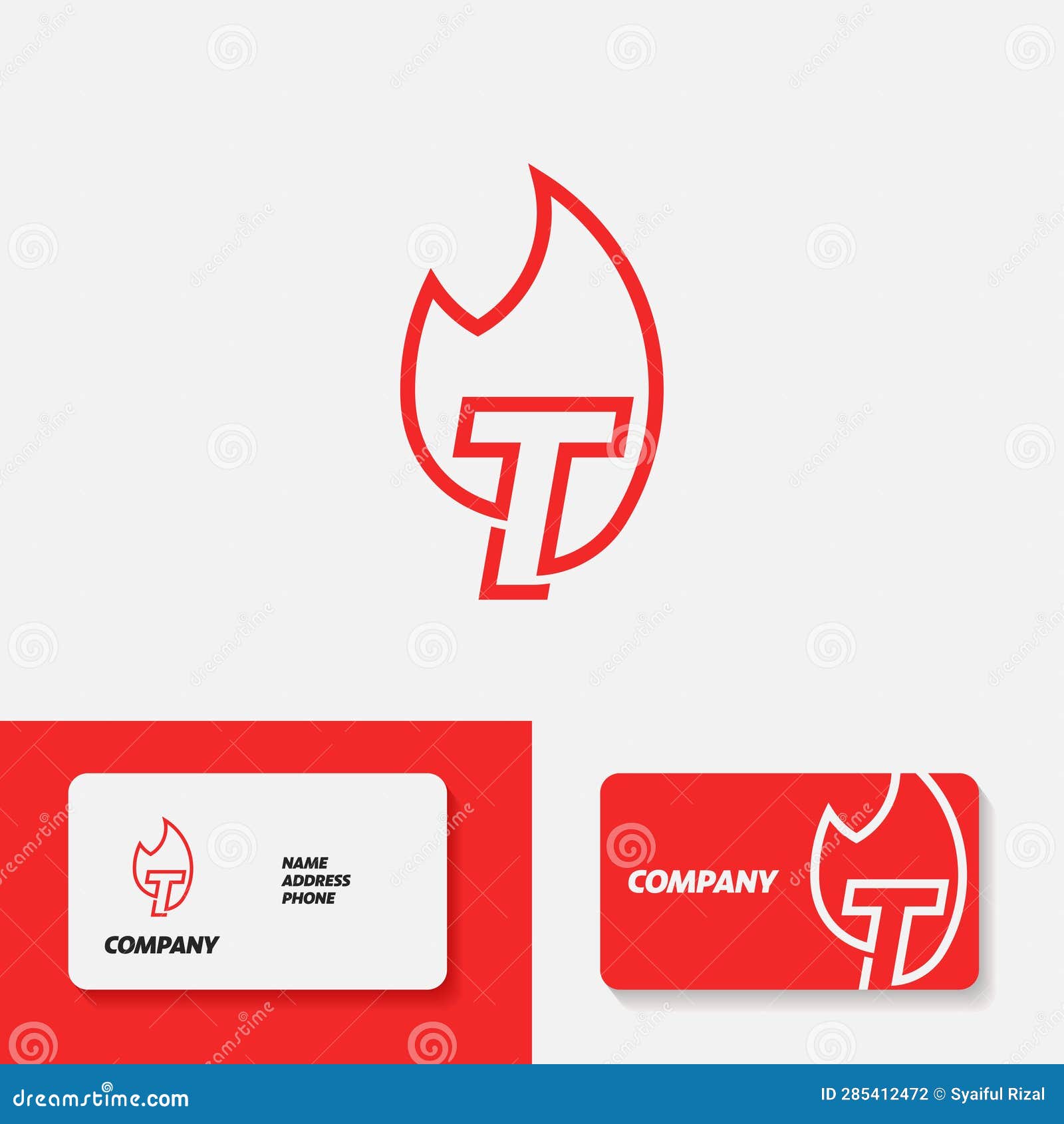 Fire Alphabet Logo T stock illustration. Illustration of blazing ...