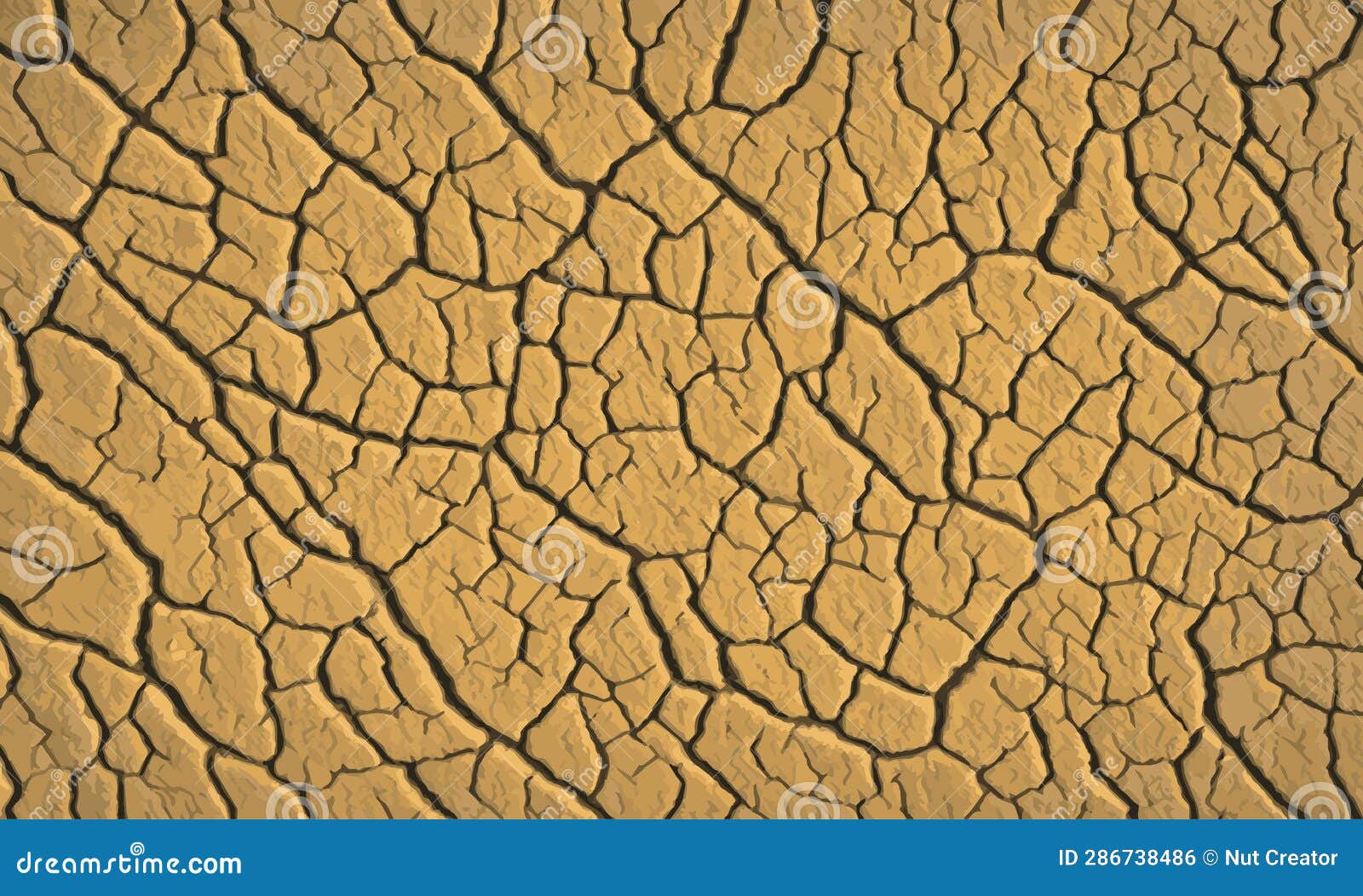 A Damaged, Parched Landscape With Deep Fractures And Surface Fissures ...