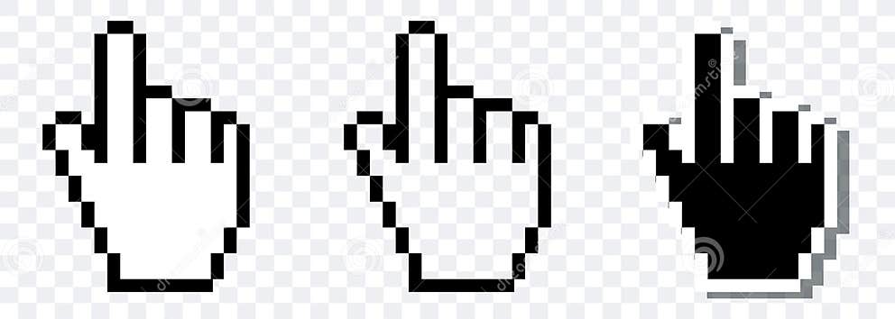 Mouse Pixelated Cursor. Mouse Hand Cursor. Computer Mouse Click Cursor ...
