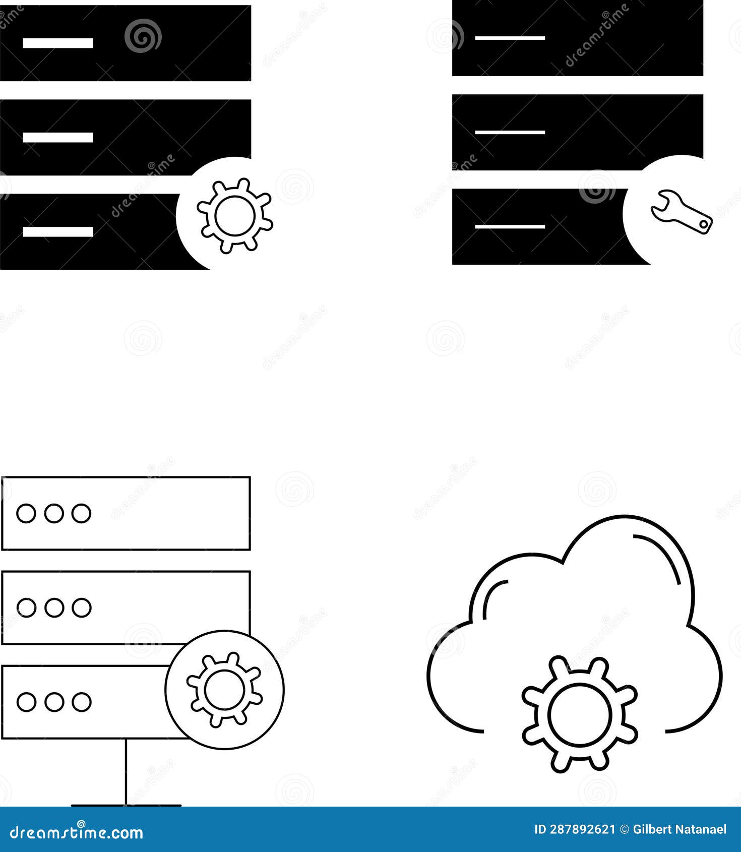 Server Maintenance, Restore, Update Server Icon, Eps 10 Vector, with a ...