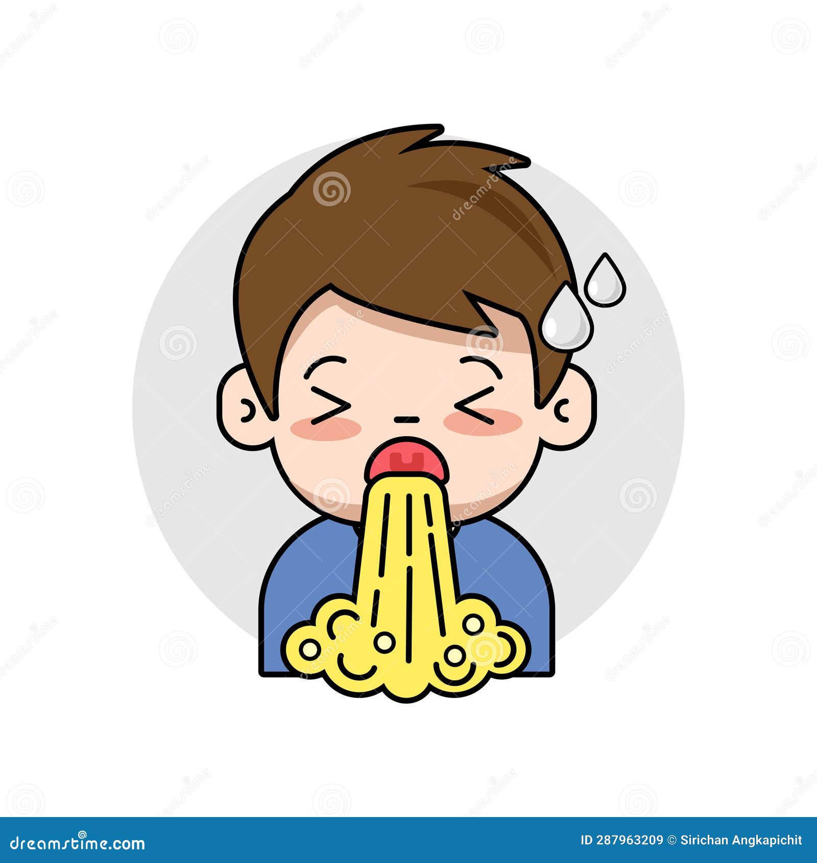 Vomiting Cartoon Earth Planet Character, Funny Globe Emoji Vector ...