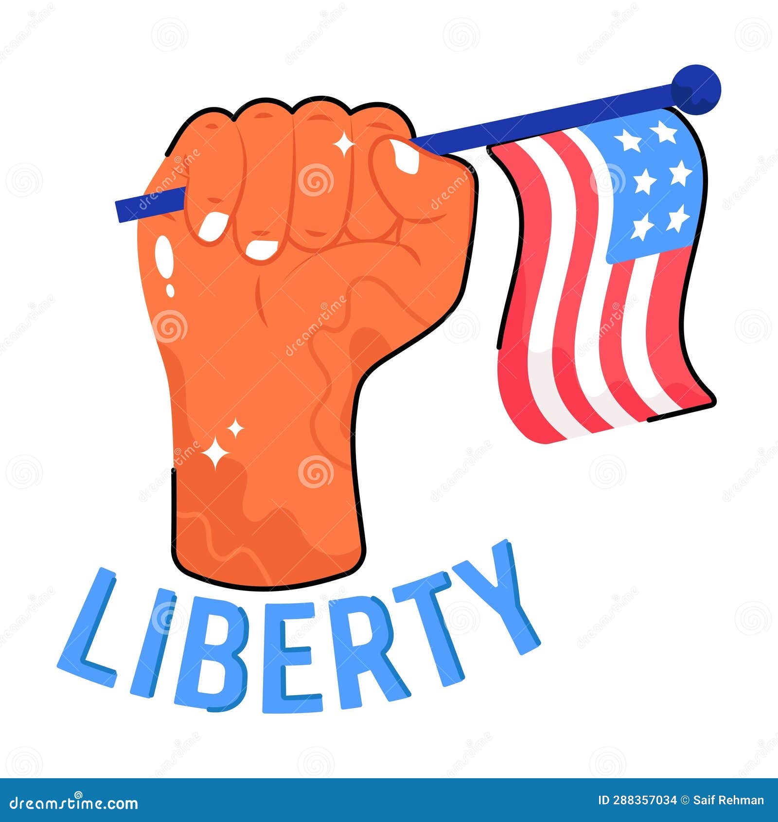 Liberty Doodle Vector Colorful Icon. EPS 10 File Stock Illustration ...