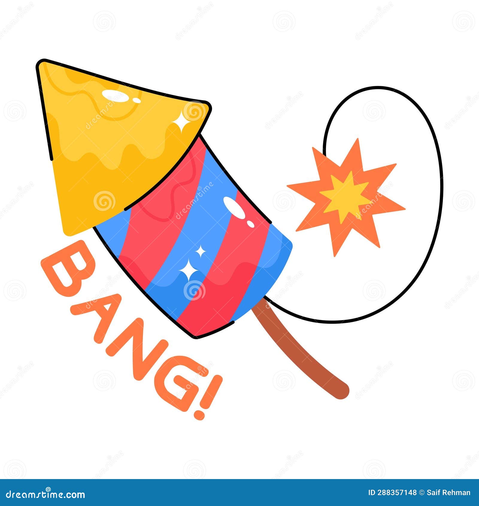 Firecracker Doodle Vector Colorful Icon. EPS 10 File Stock Vector ...