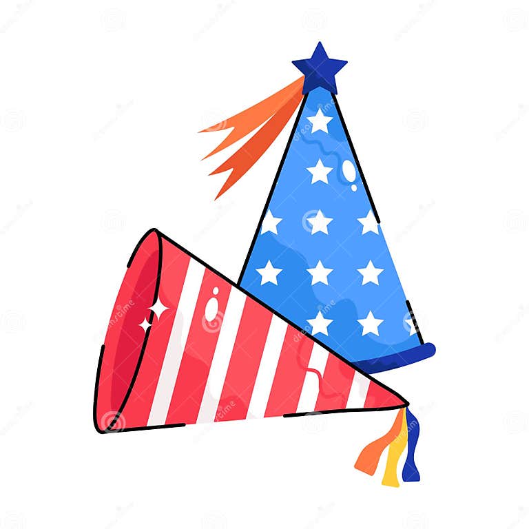 Celebration Cap Doodle Vector Colorful Icon. EPS 10 File Stock ...