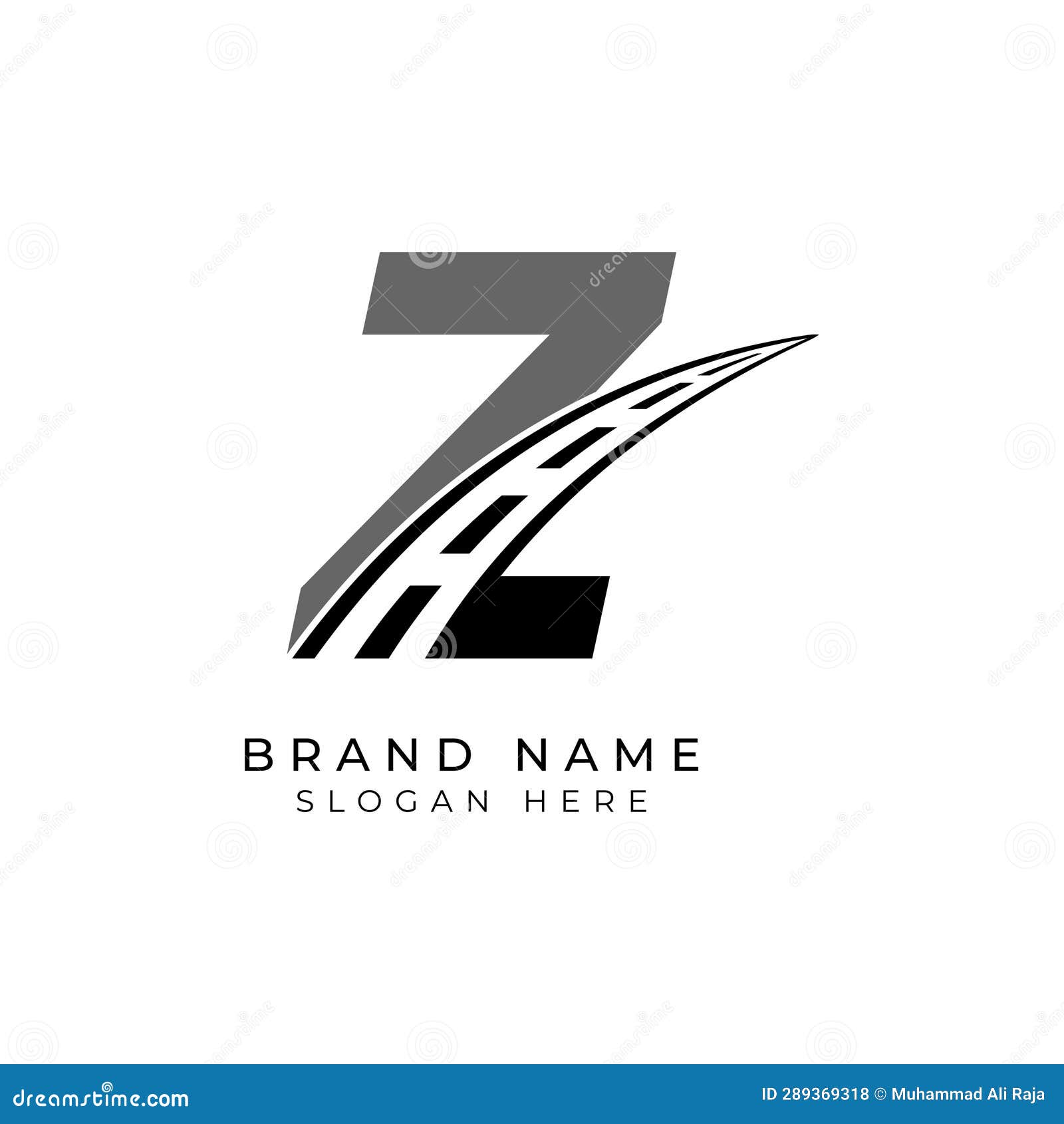 Letter Z Logo Asphalt for Identity. Construction Template Vector ...