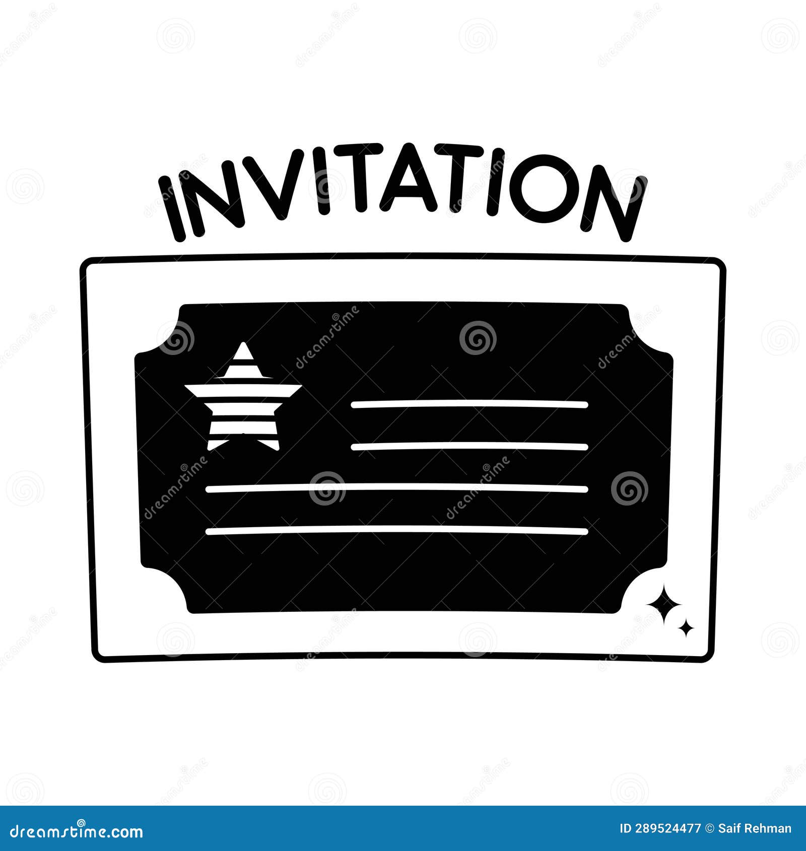 Invitation Card Doodle Vector Solid Icon. EPS 10 File Stock ...