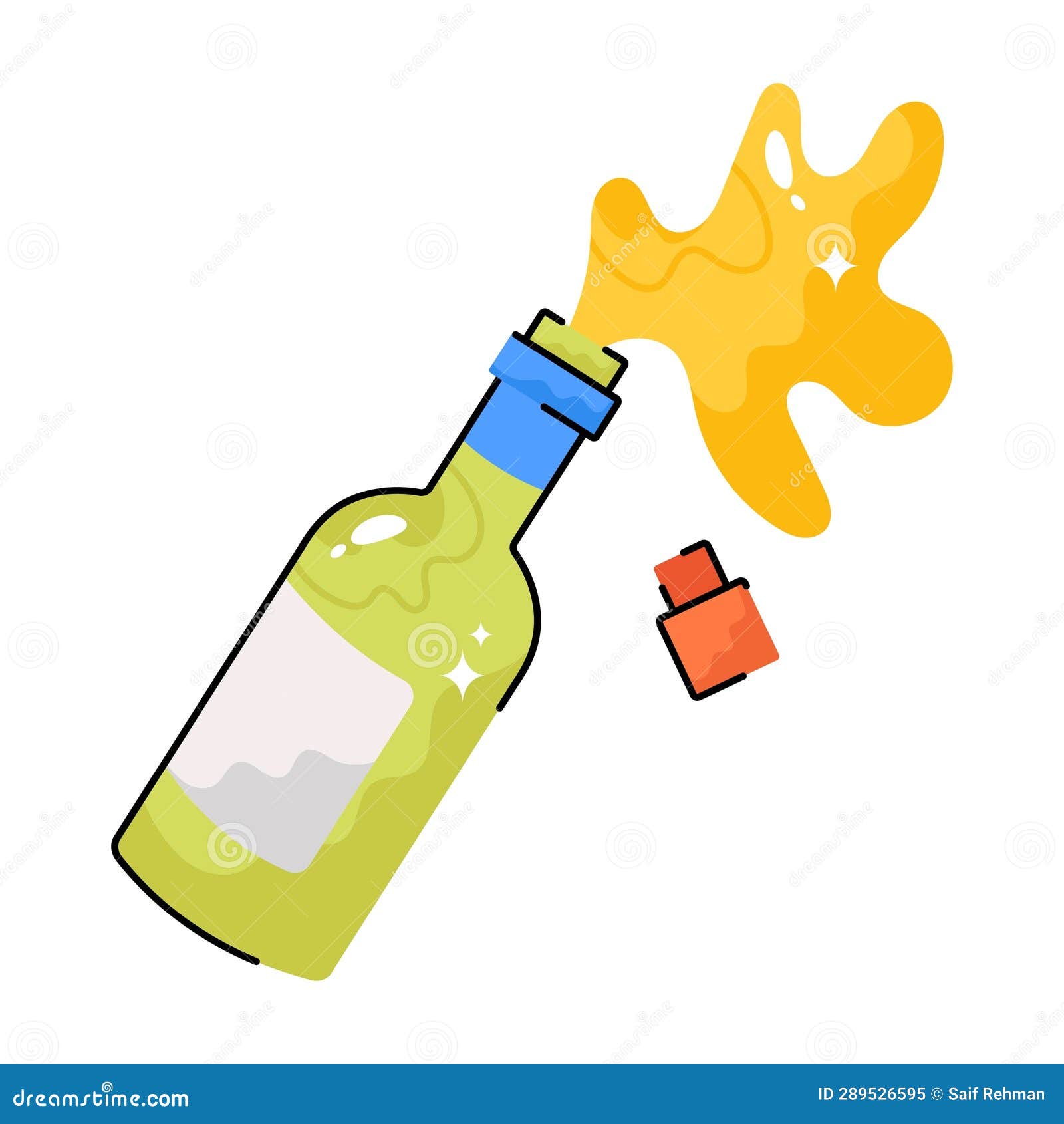 Champagne Doodle Vector Colorful Sticker. EPS 10 File Stock ...