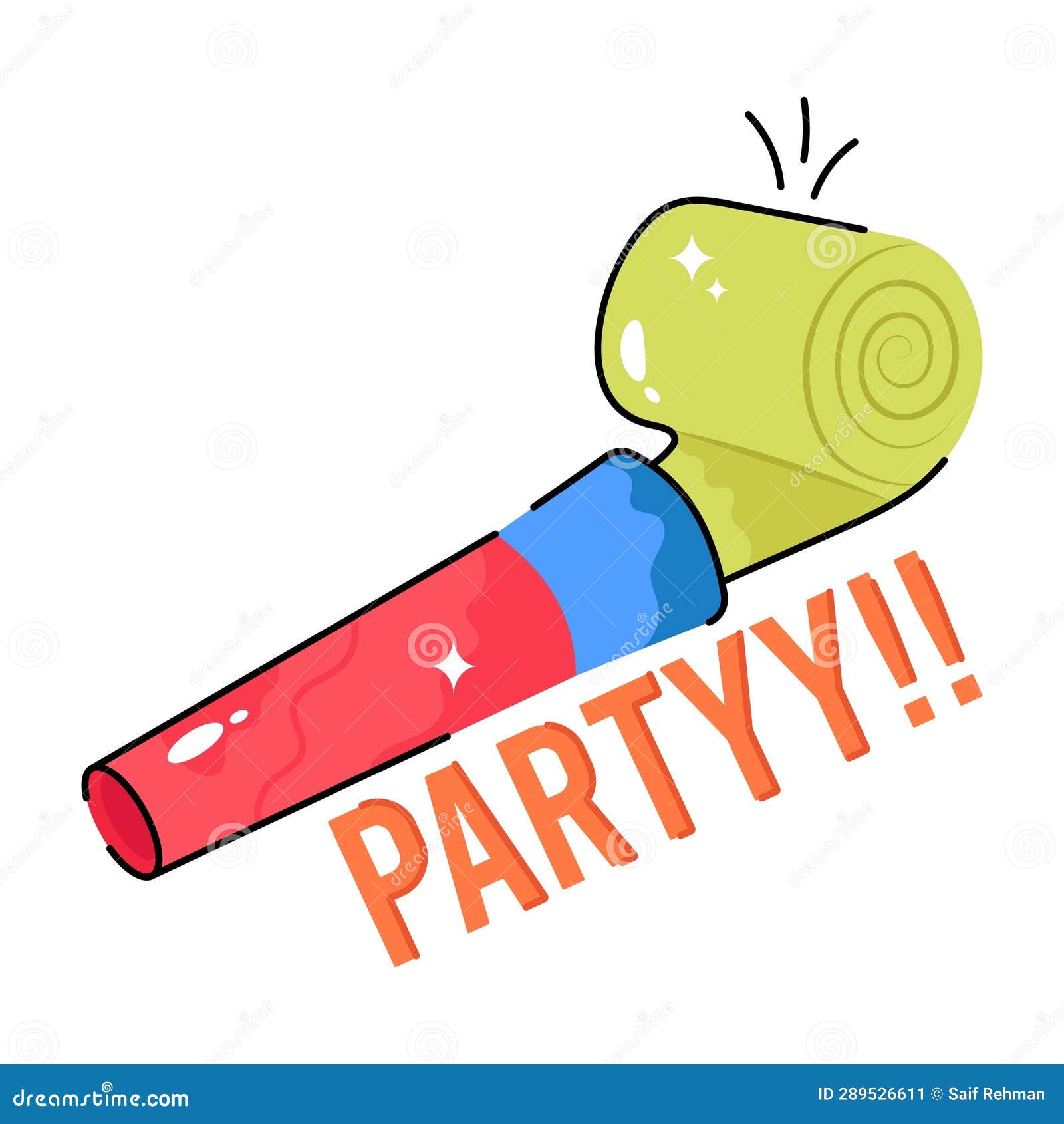 Blower Doodle Vector Colorful Sticker. EPS 10 File Stock Vector ...