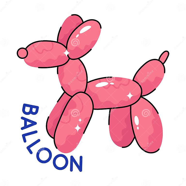 Balloons Dog Doodle Vector Colorful Sticker. EPS 10 File Stock ...