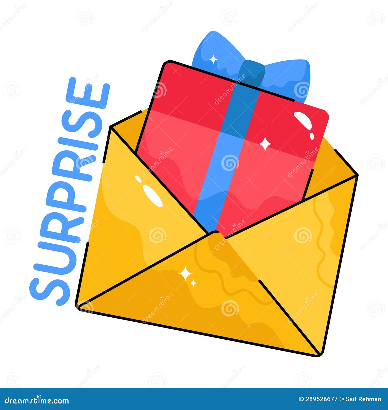 Surprise Gift Doodle Vector Colorful Sticker. EPS 10 File Stock ...