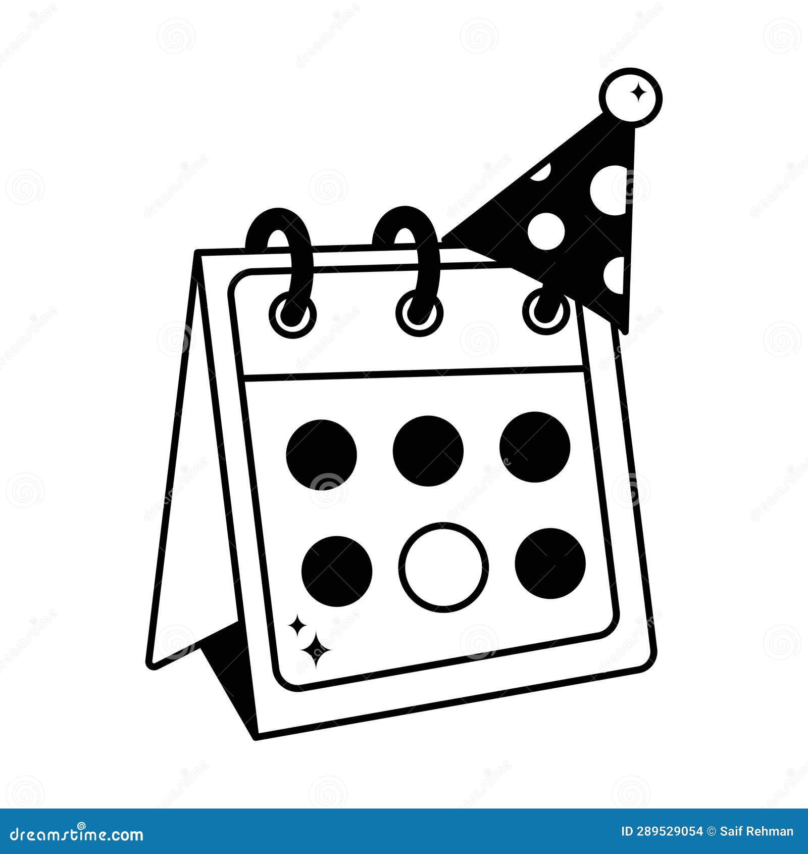 Birthday Date Doodle Vector Solid Sticker. EPS 10 File Stock ...