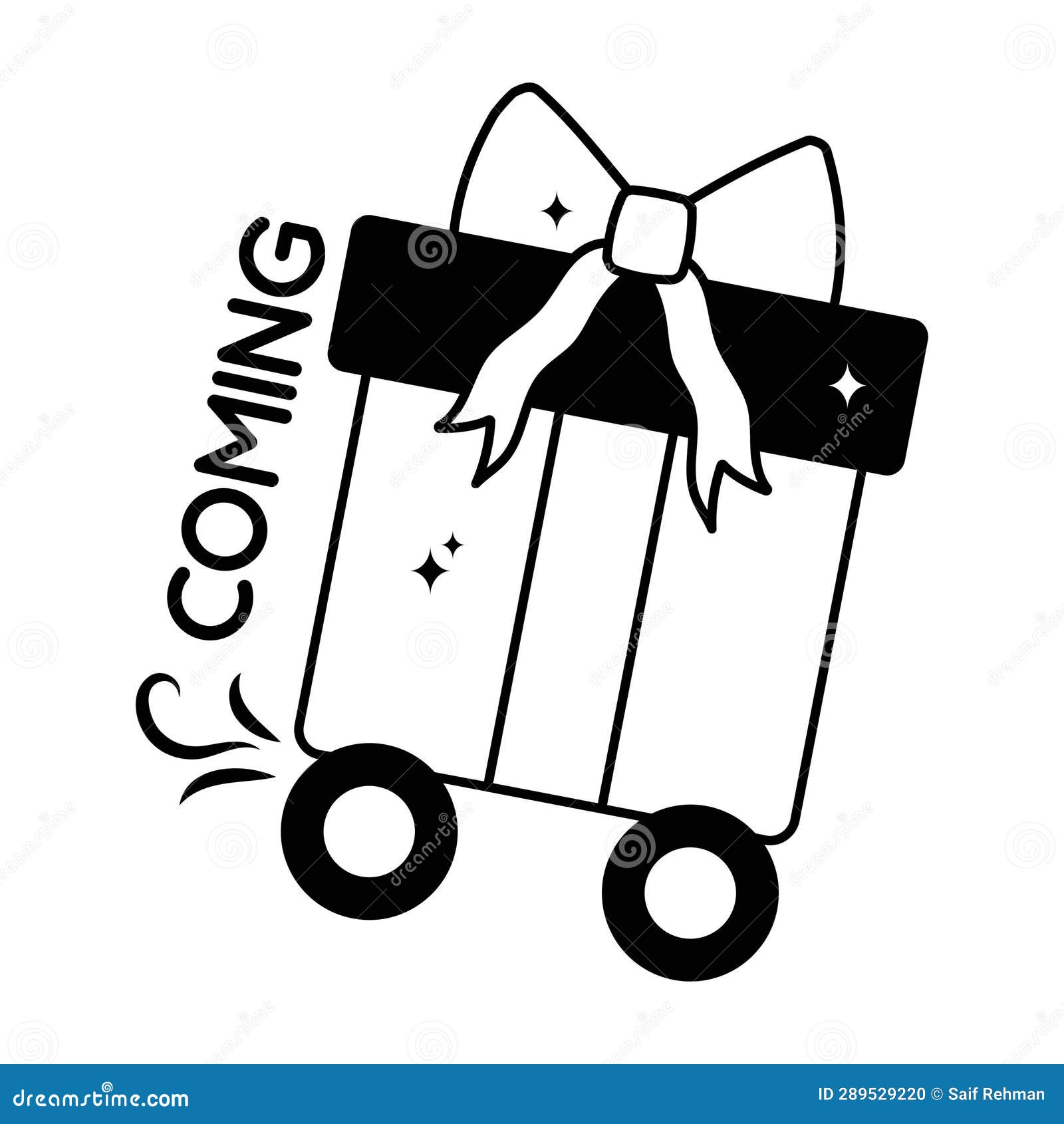 Gift is Coming Doodle Vector Solid Sticker. EPS 10 File Stock ...