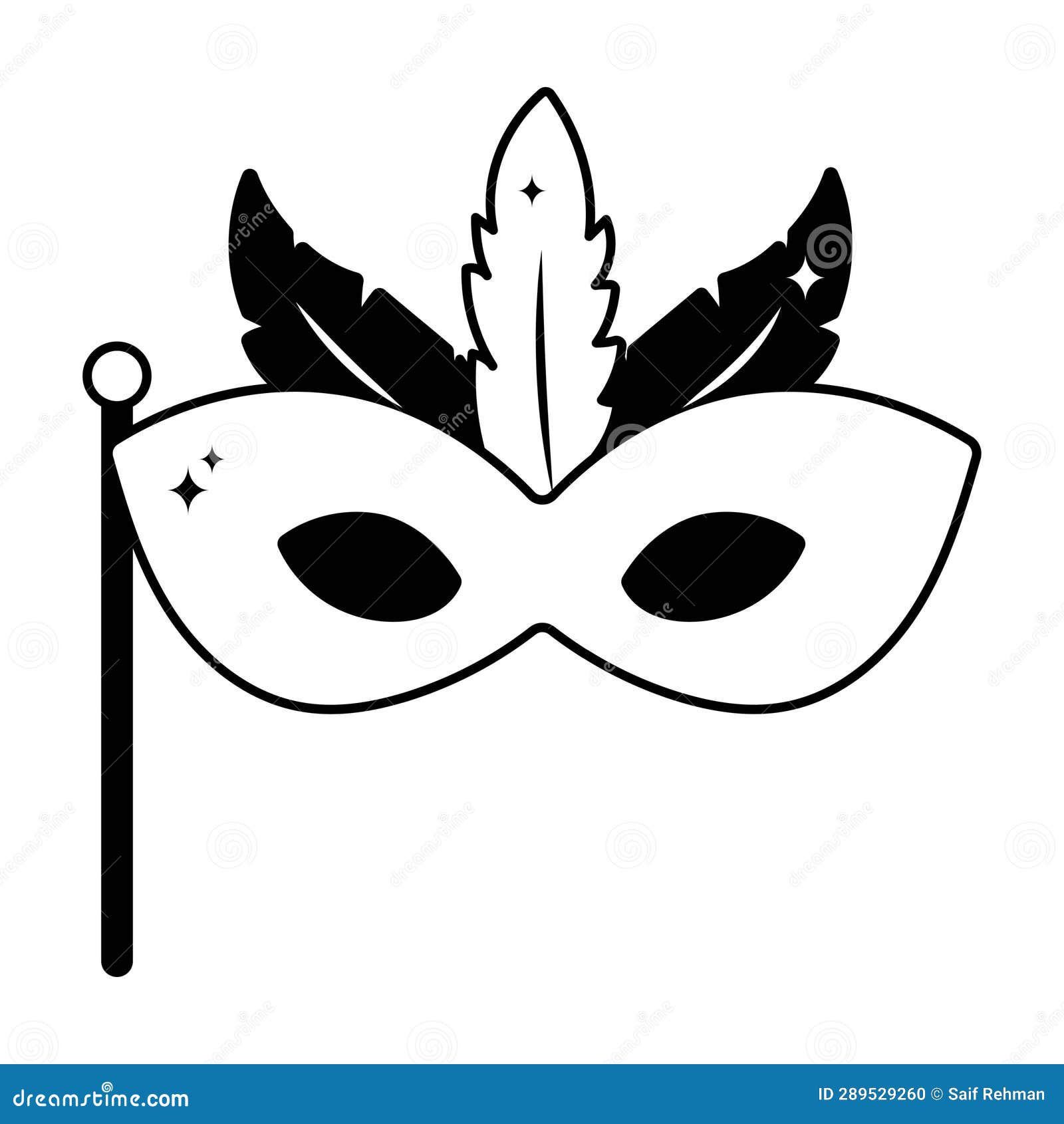 Eye Mask Doodle Vector Solid Sticker. EPS 10 File Stock Illustration ...