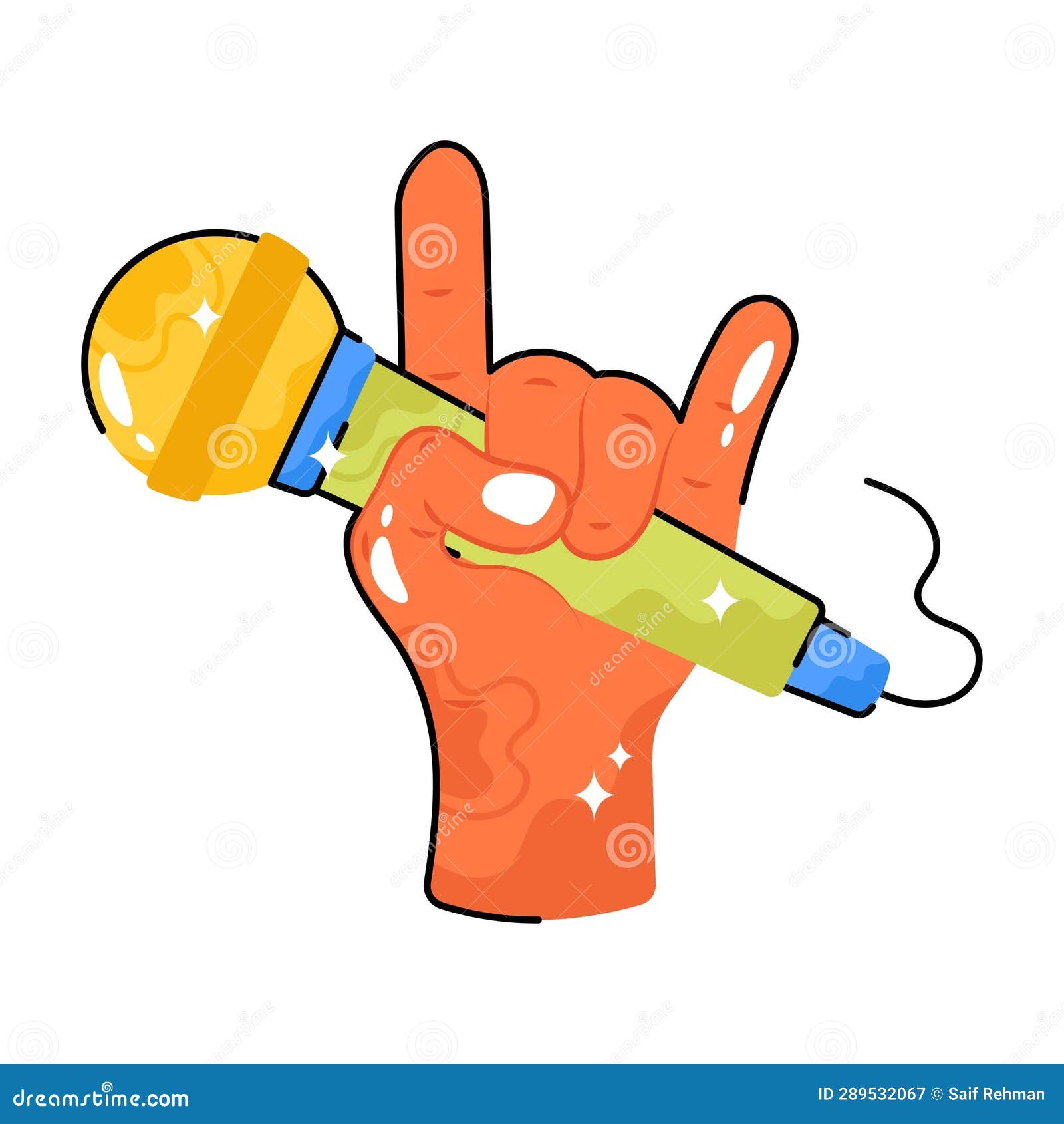 Singing Doodle Vector Colorful Sticker. EPS 10 File Stock Vector ...