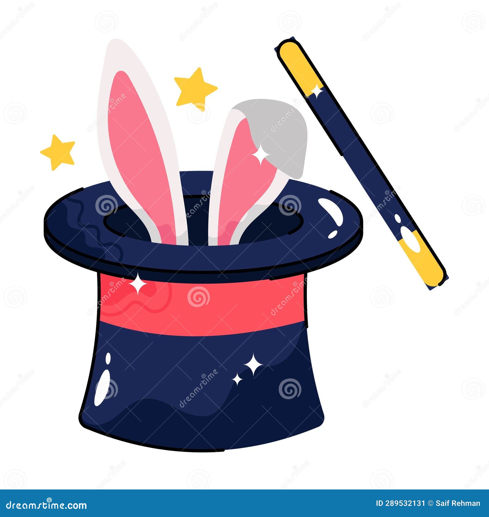 Magic Hat Doodle Vector Colorful Sticker. EPS 10 File Stock ...