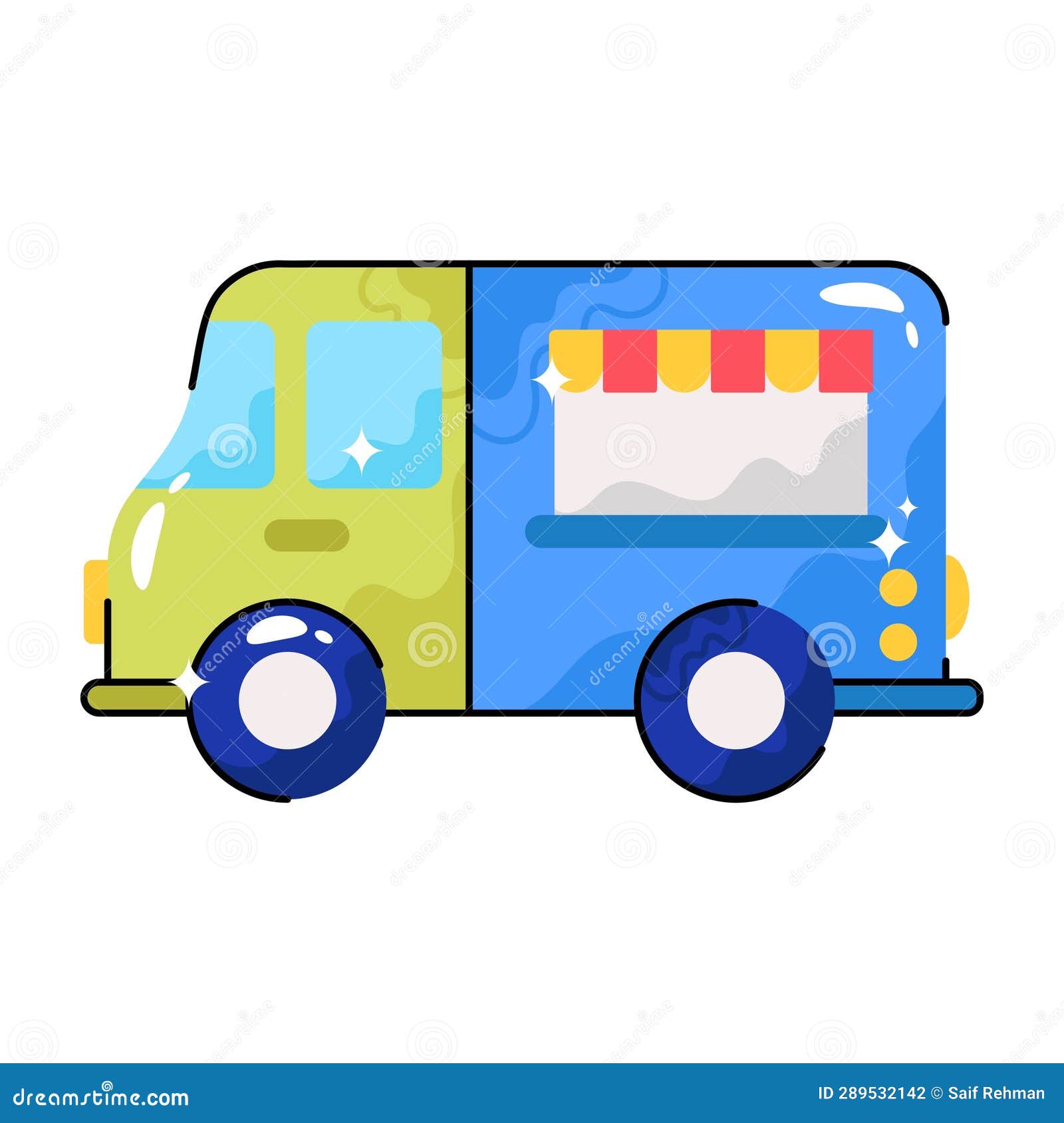 Food Van Doodle Vector Colorful Sticker. EPS 10 File Stock Illustration ...
