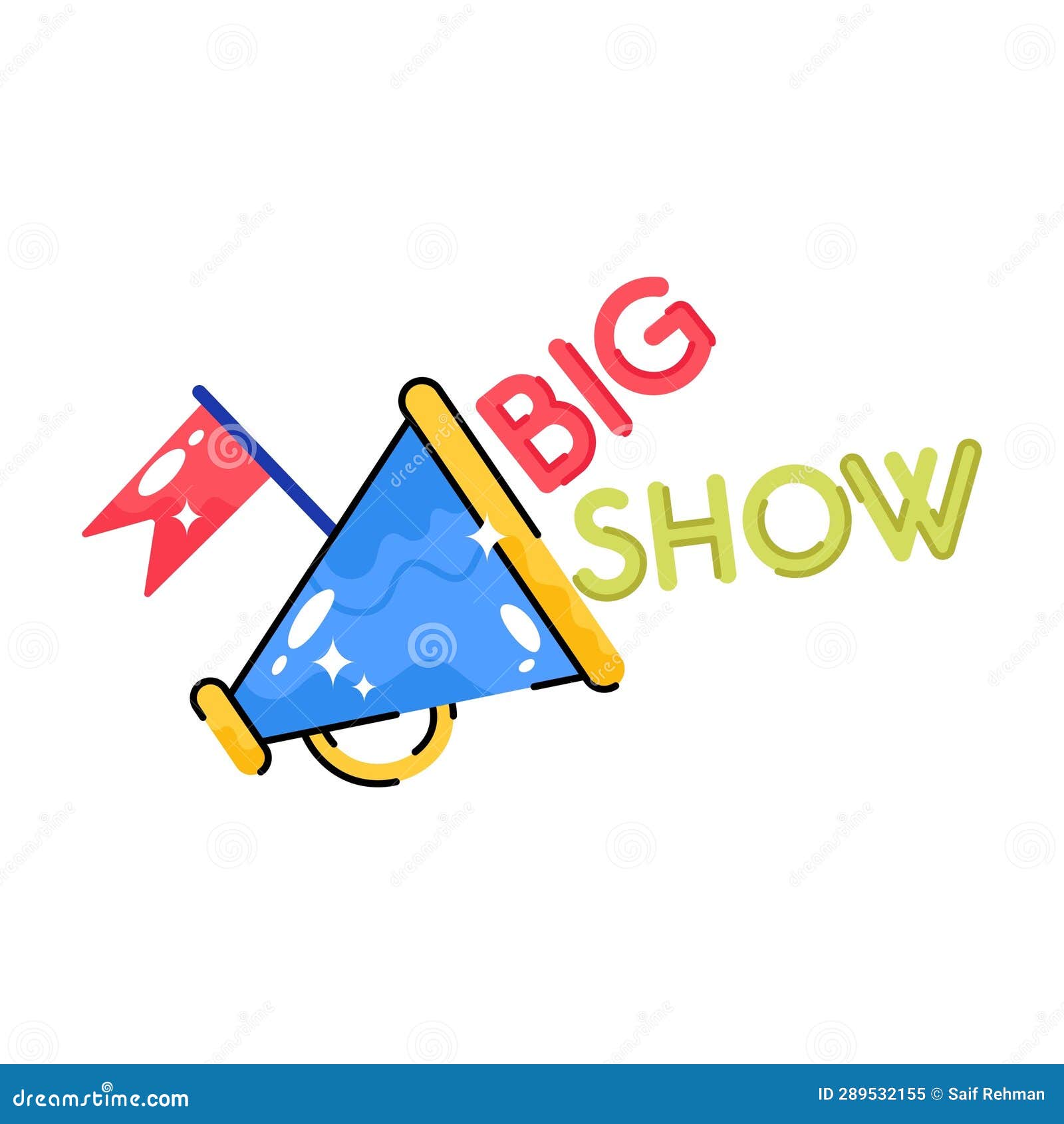 Big Show Doodle Vector Colorful Sticker. EPS 10 File Stock Illustration ...