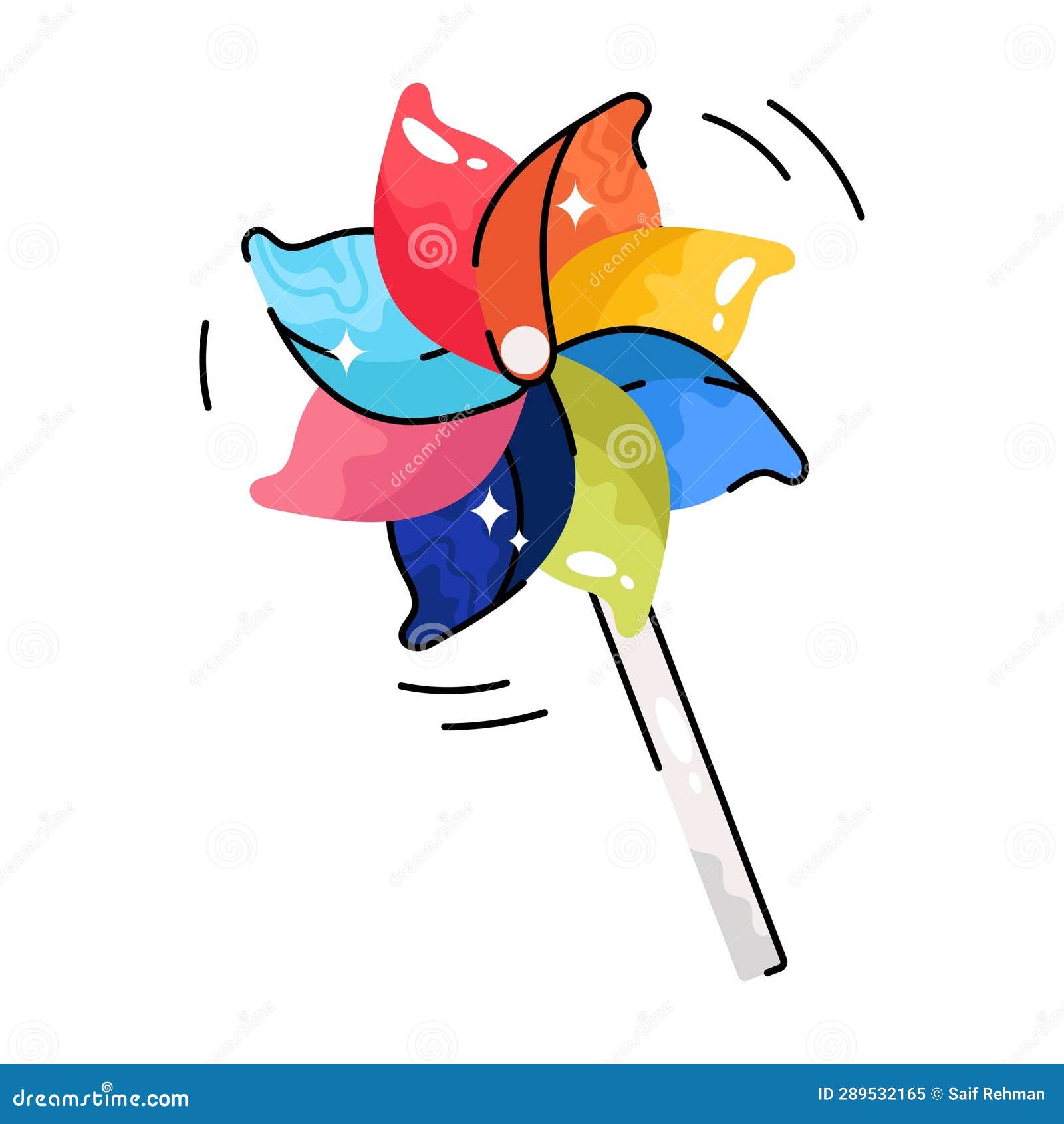 Pinwheel Doodle Vector Colorful Sticker. EPS 10 File Stock Vector ...