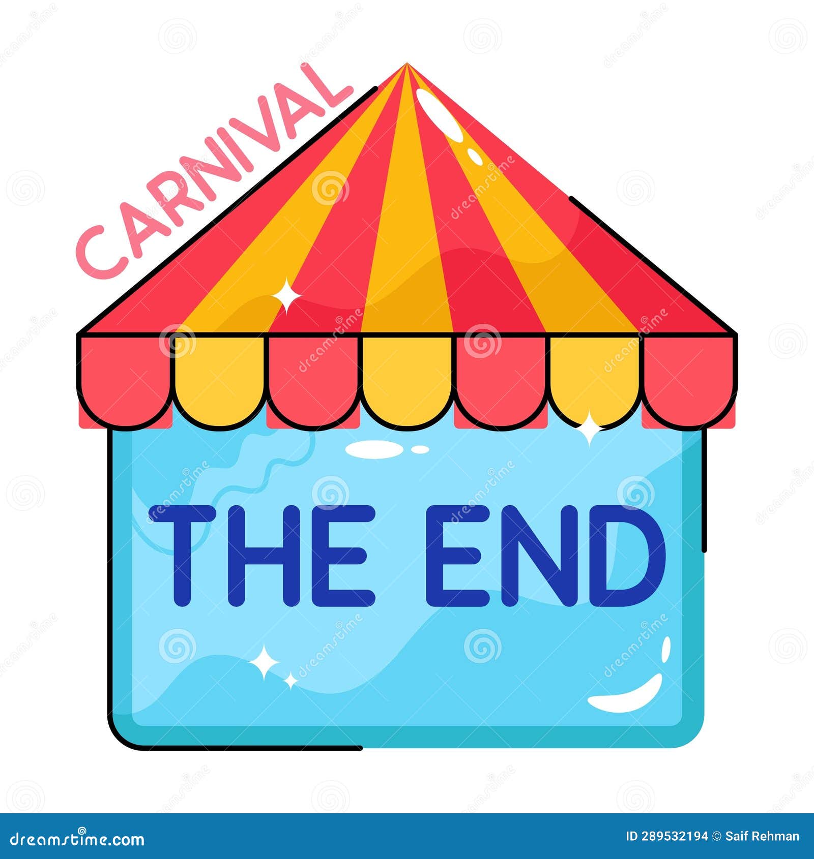 The End Doodle Vector Colorful Sticker. EPS 10 File Stock Illustration ...