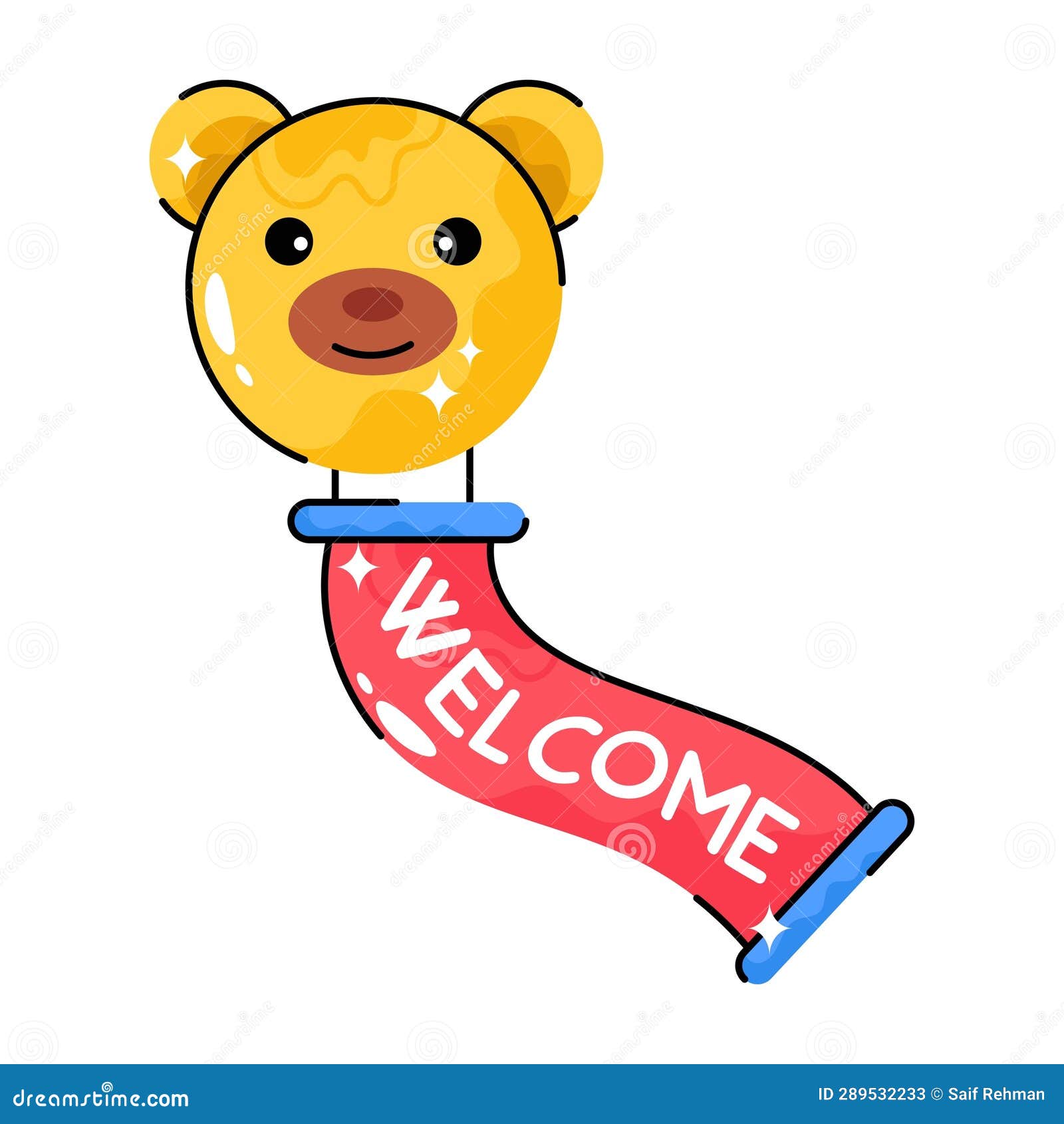 Welcome Doodle Vector Colorful Sticker. EPS 10 File Stock Illustration ...